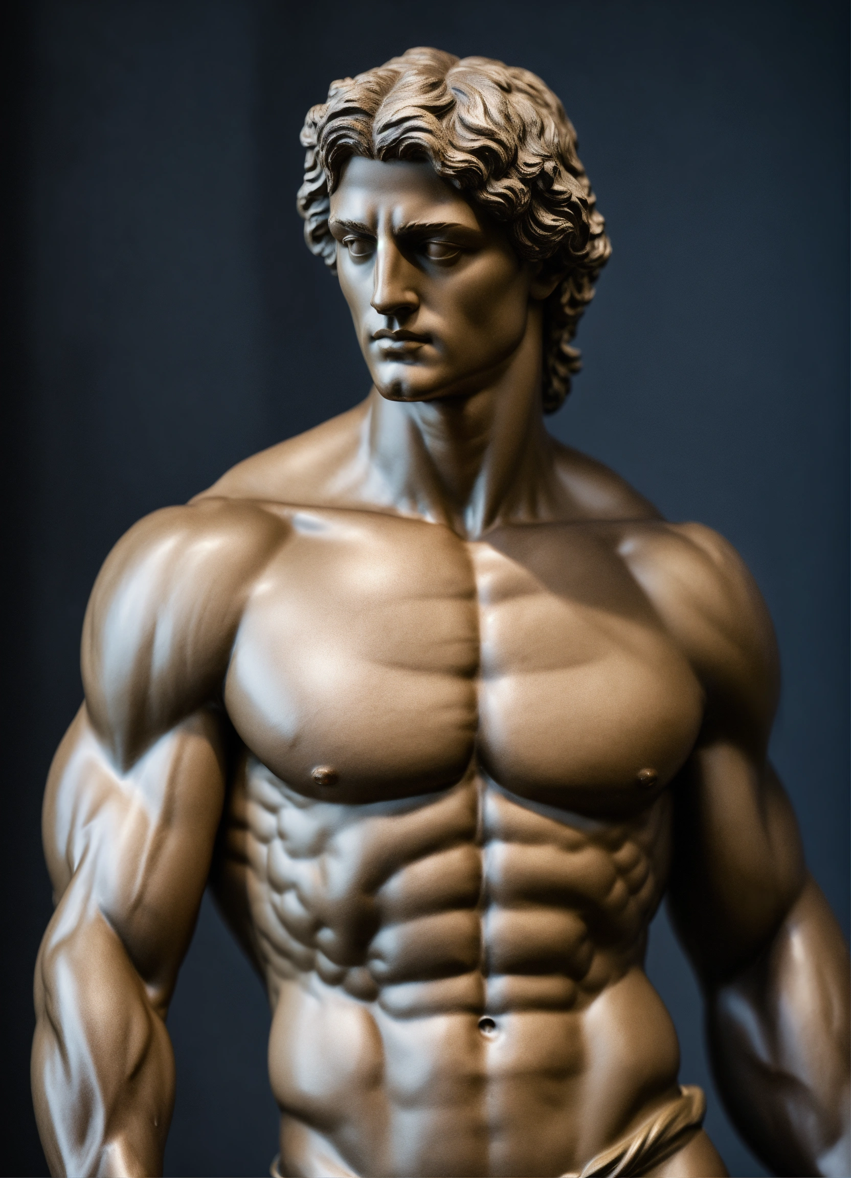 Lexica - Simple muscular greek god statue with middelparting hair with ...