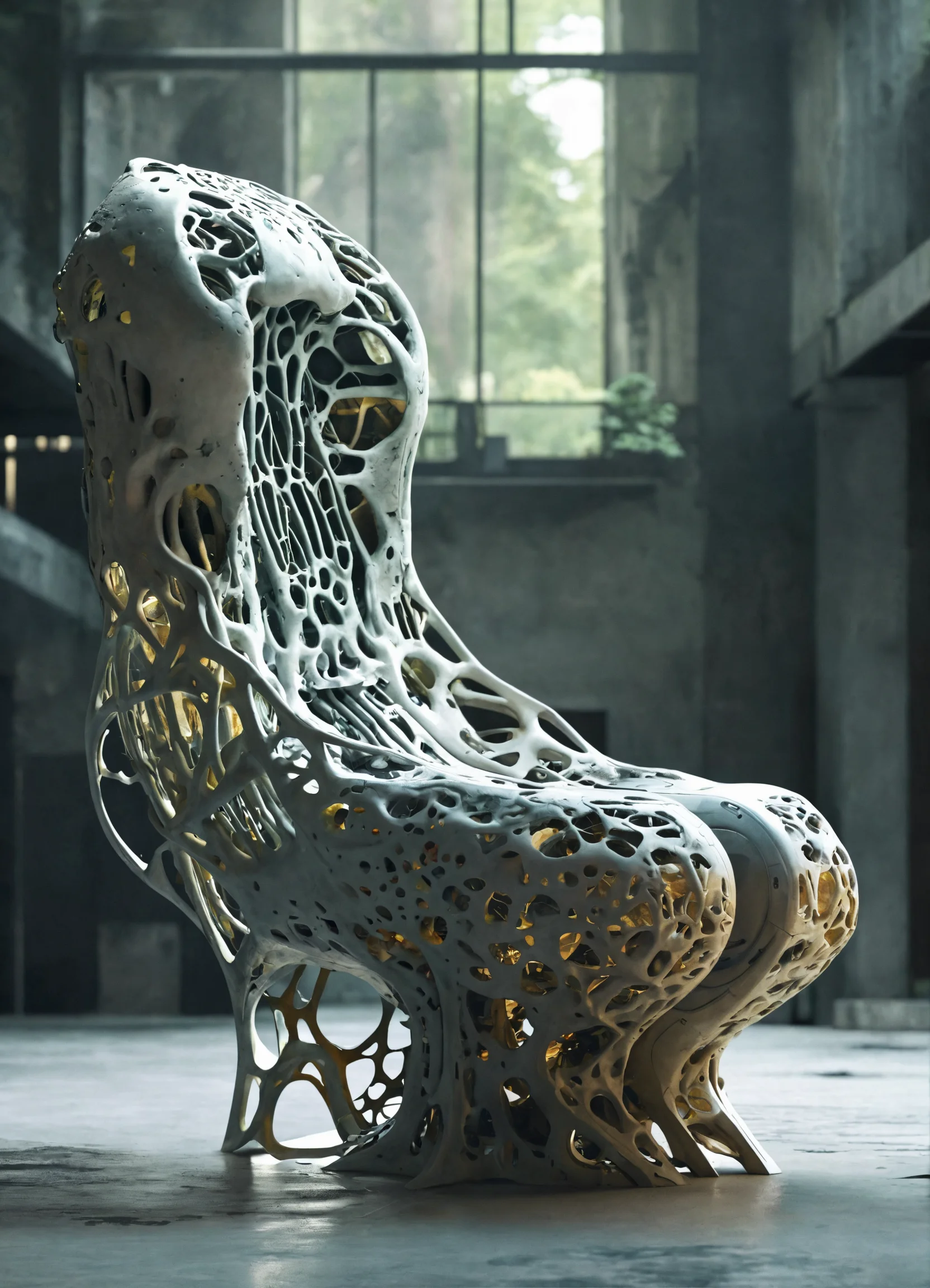 Lexica - Visual of a future biomimetic chair representing the fusion ...