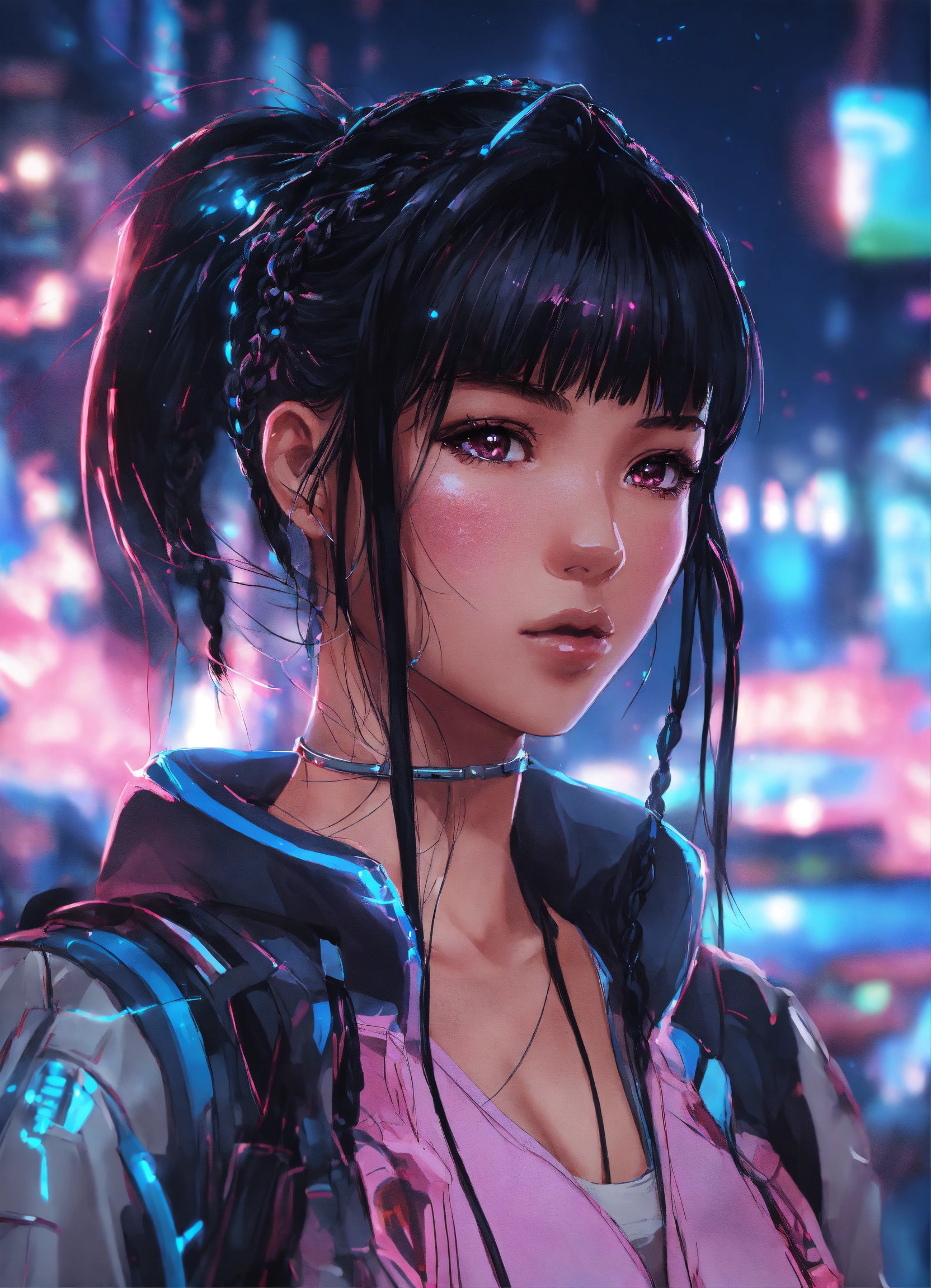 Lexica - 1 woman, black hair, braided hair, detailed face 8k, Detailed ...