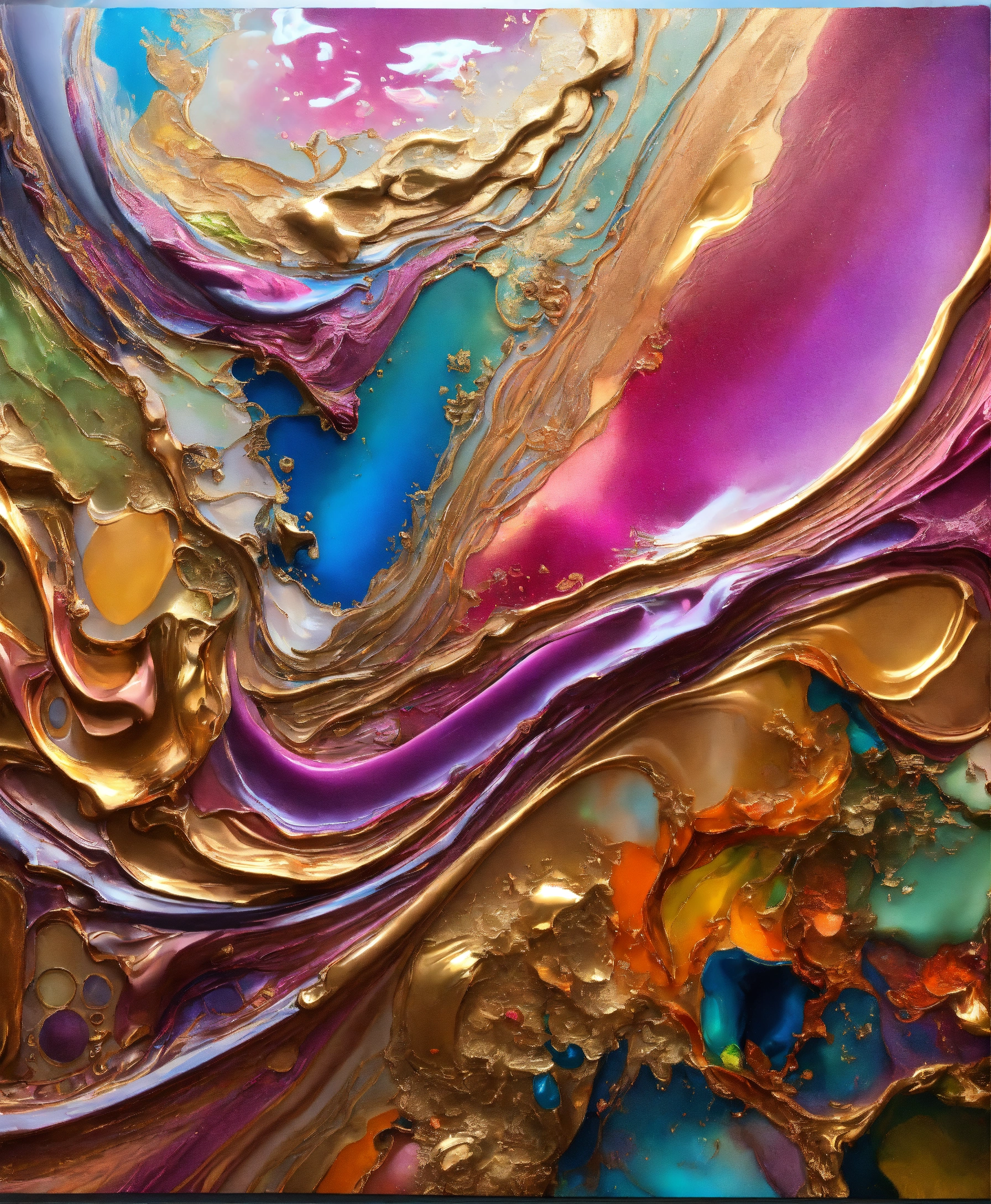Lexica - Colorful abstract painting oil and water complex complicated ...