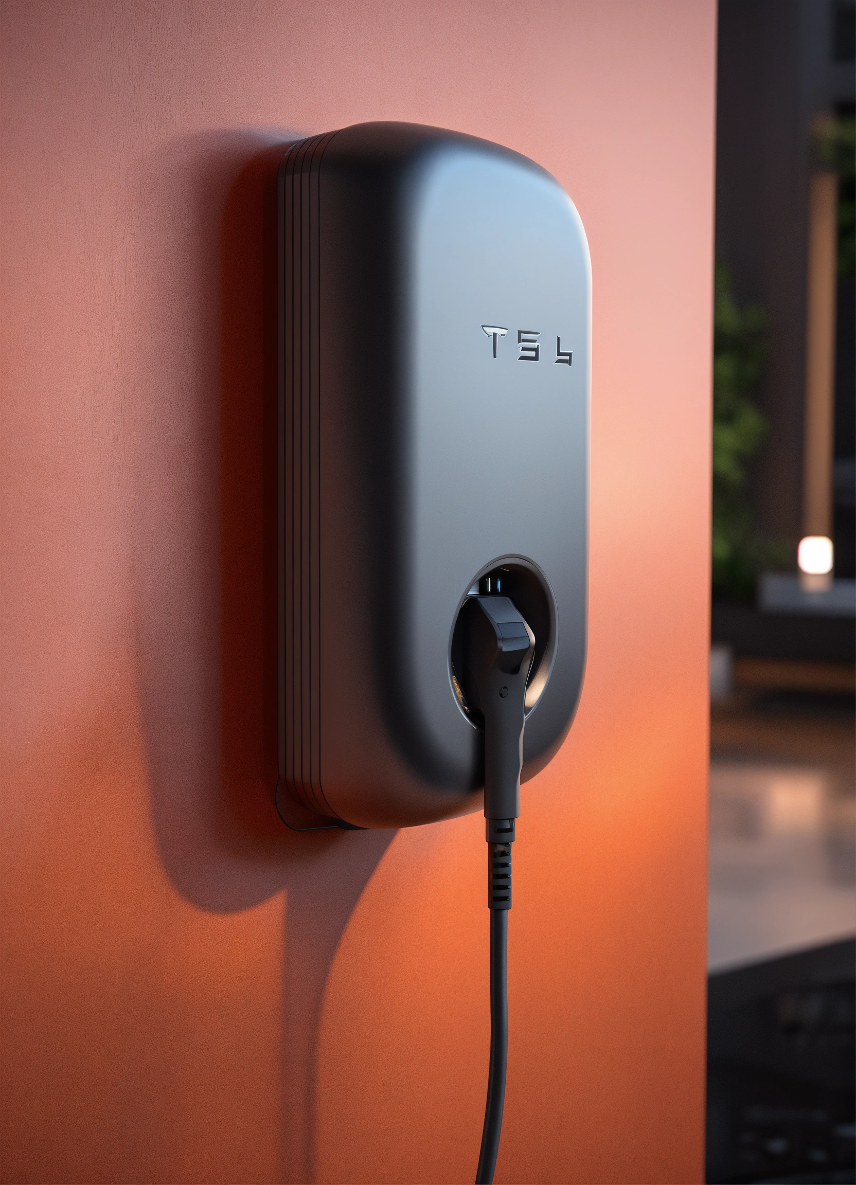 Lexica - Tesla portable home wall mounted EV charger, futuristic, 3D ...