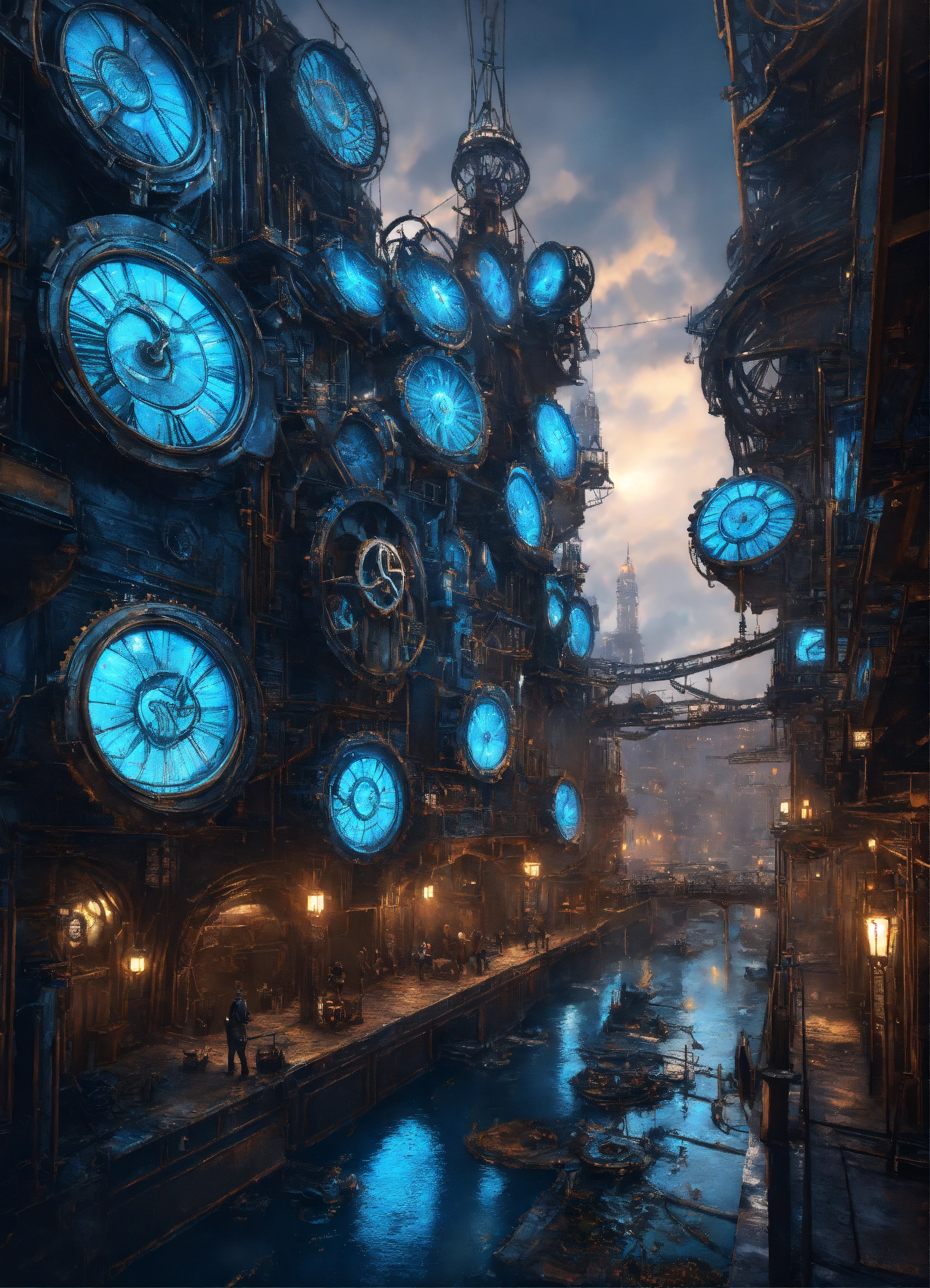 Lexica - A dark steampunk gears city that it's turning into metallic ...