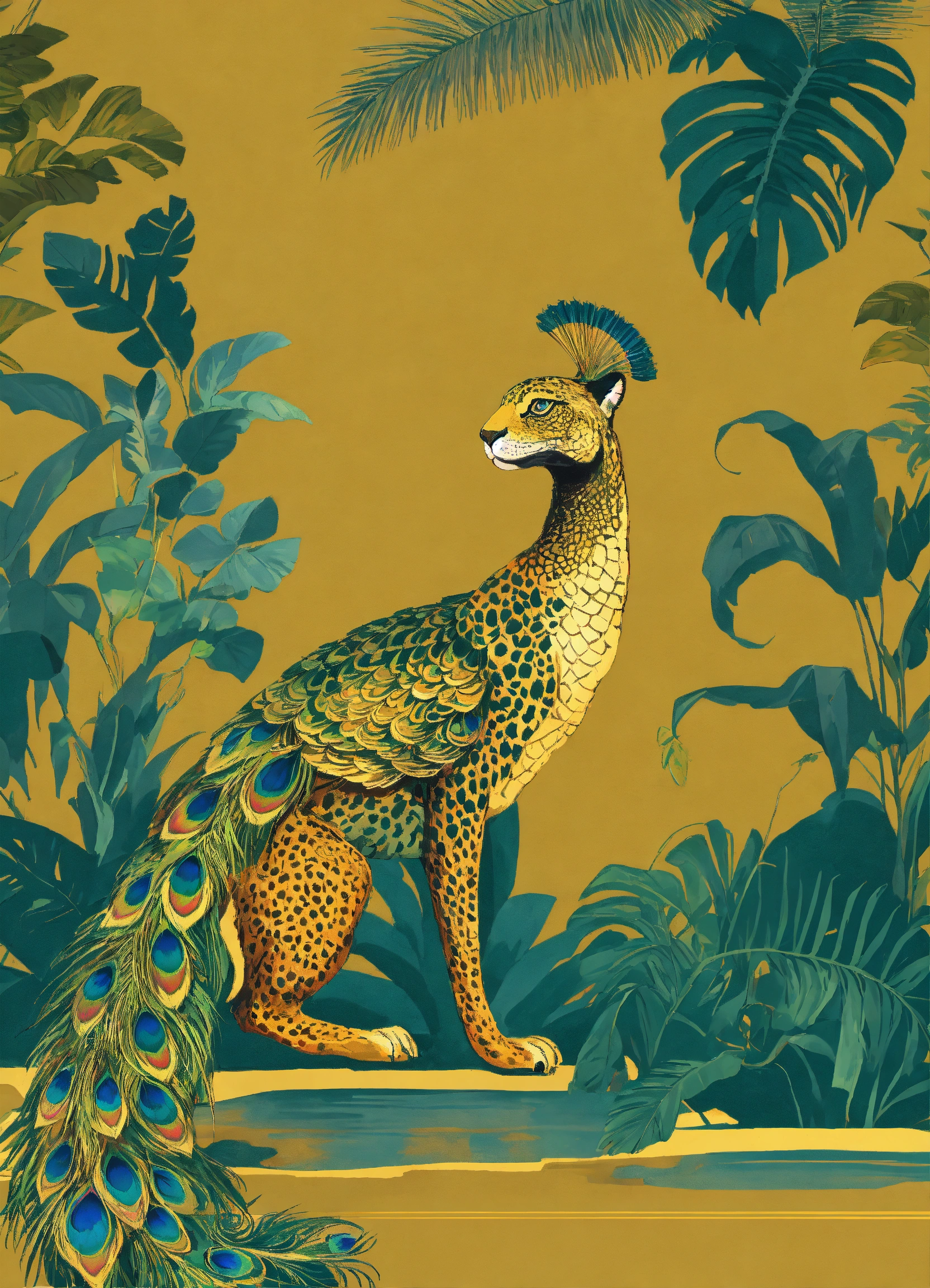 Lexica - A espectacular exotic tropical paradise sceanery with peacock ...