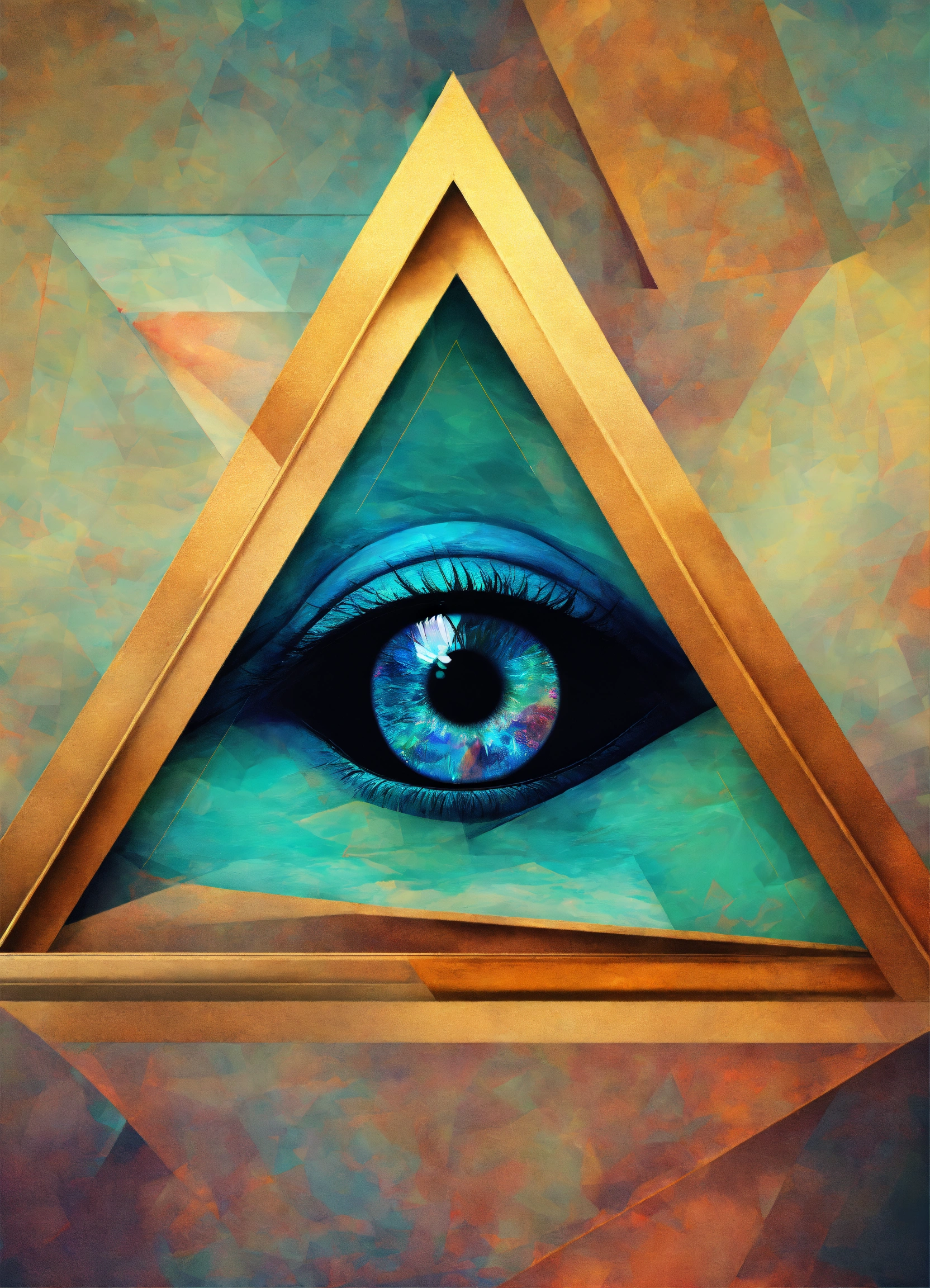 Lexica - Triangle with eye inside. digital abstract style and full ...