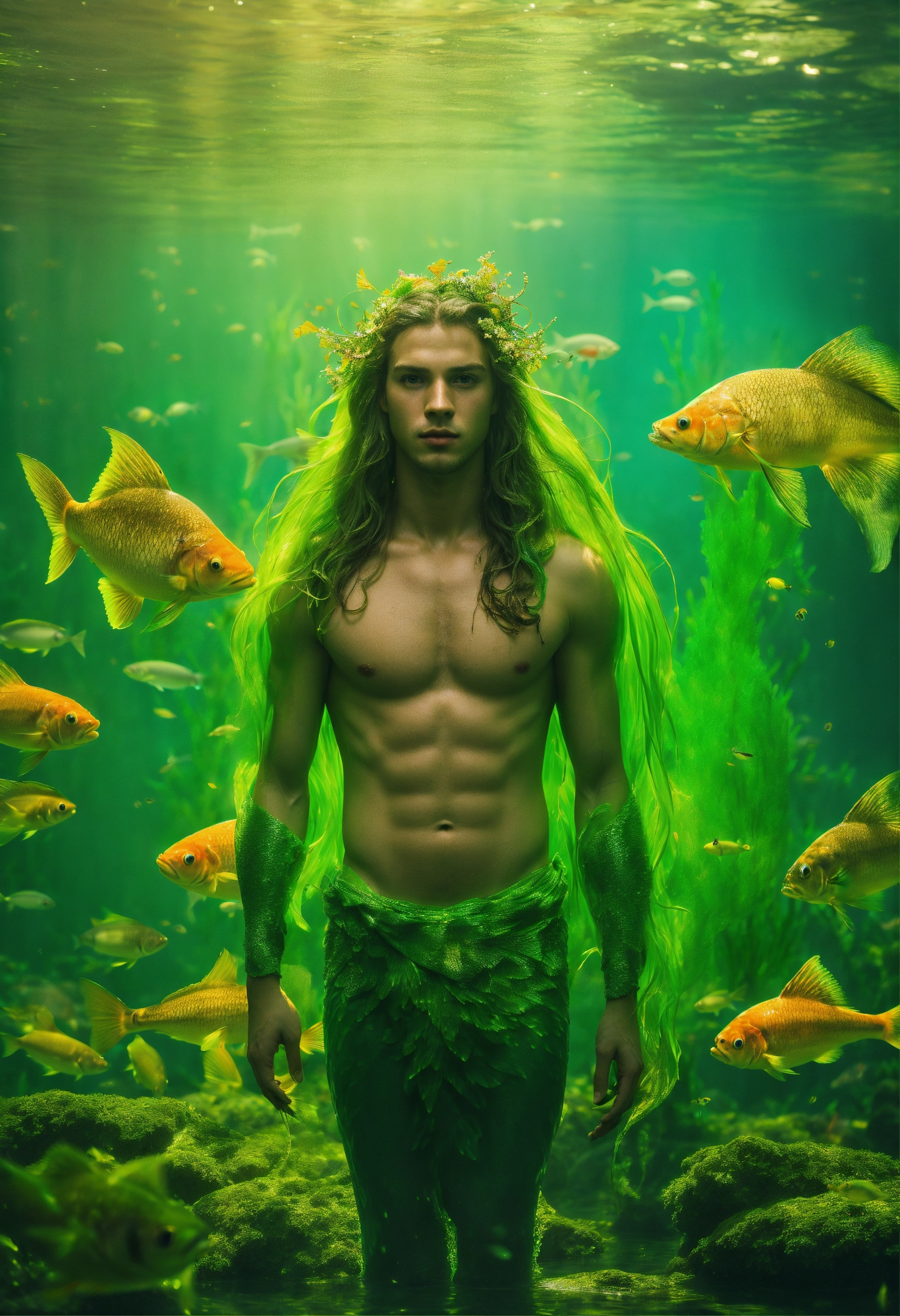 Lexica - Bright, ugly and deformed and sad merman , long straight hair ...