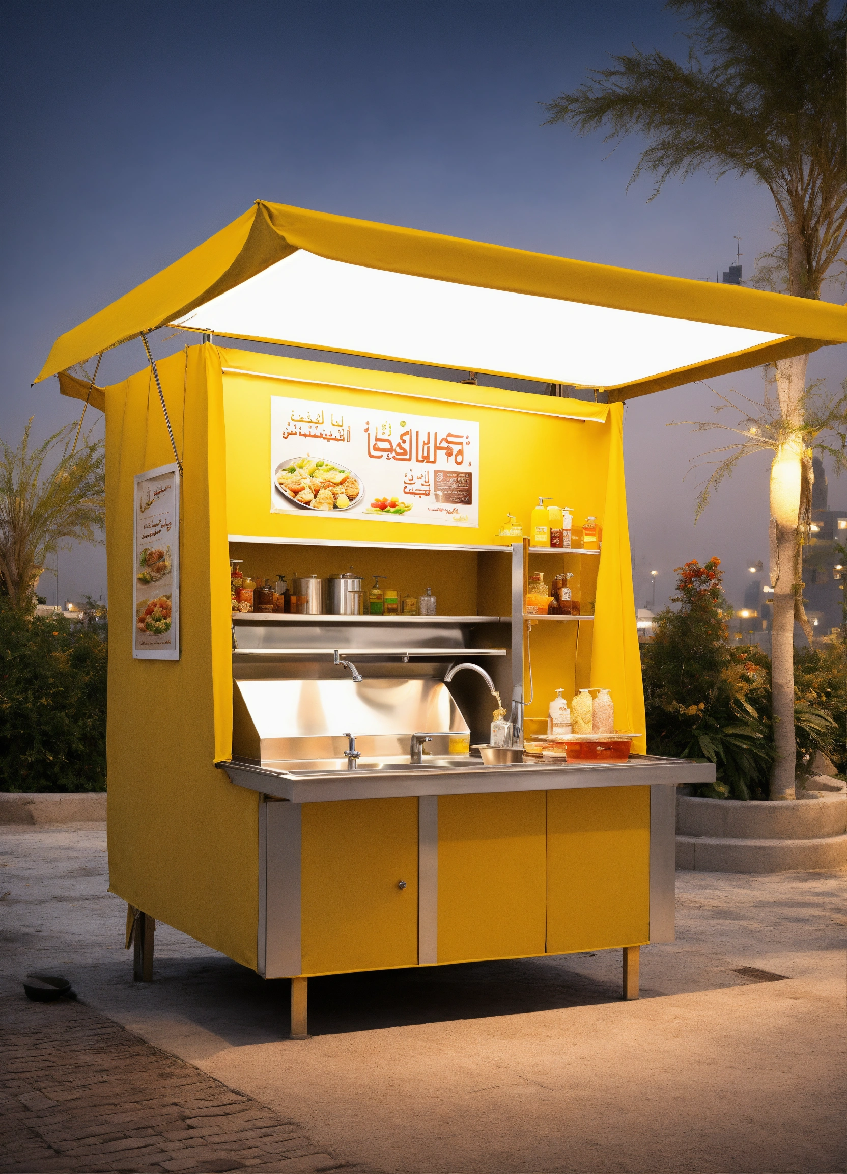 Lexica - "Visualize the 'Taste of Bahrain' small Food kiosk tent style ...