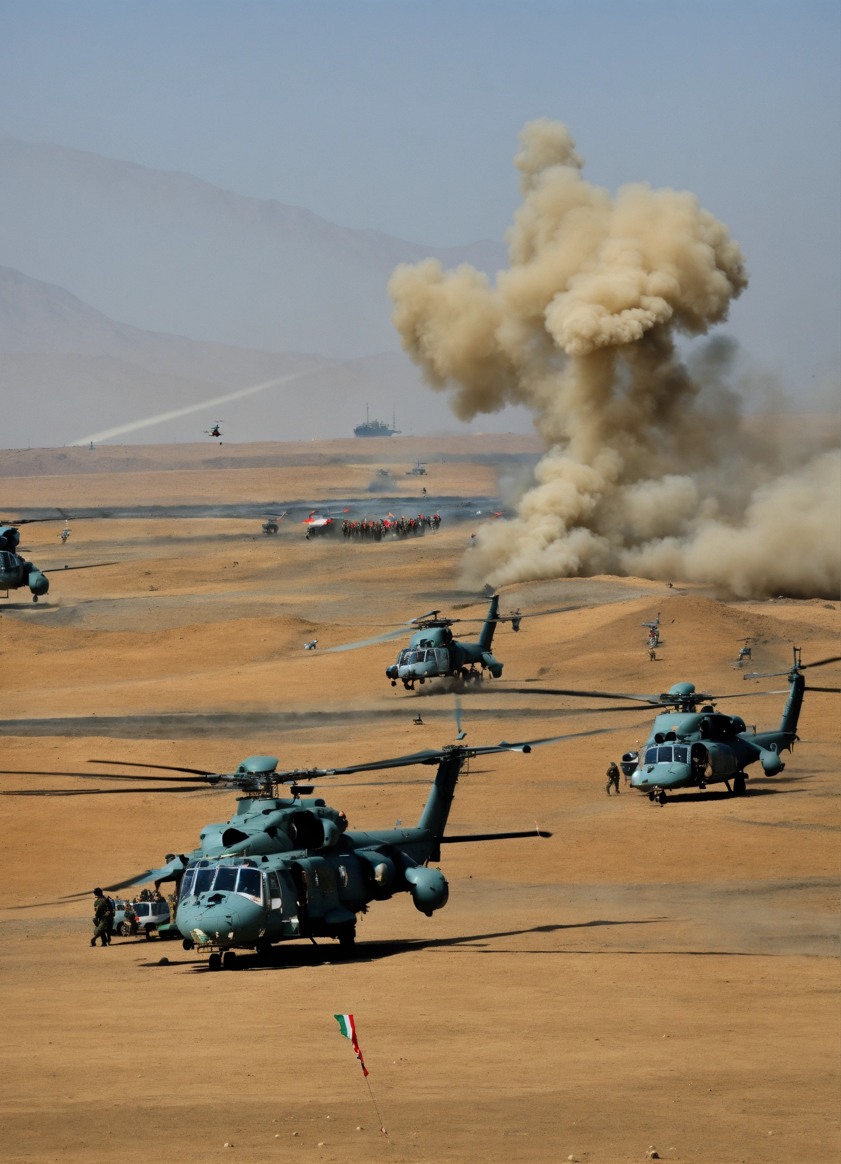 Lexica - Iran, war, army, marching forward, helicopters, ships,