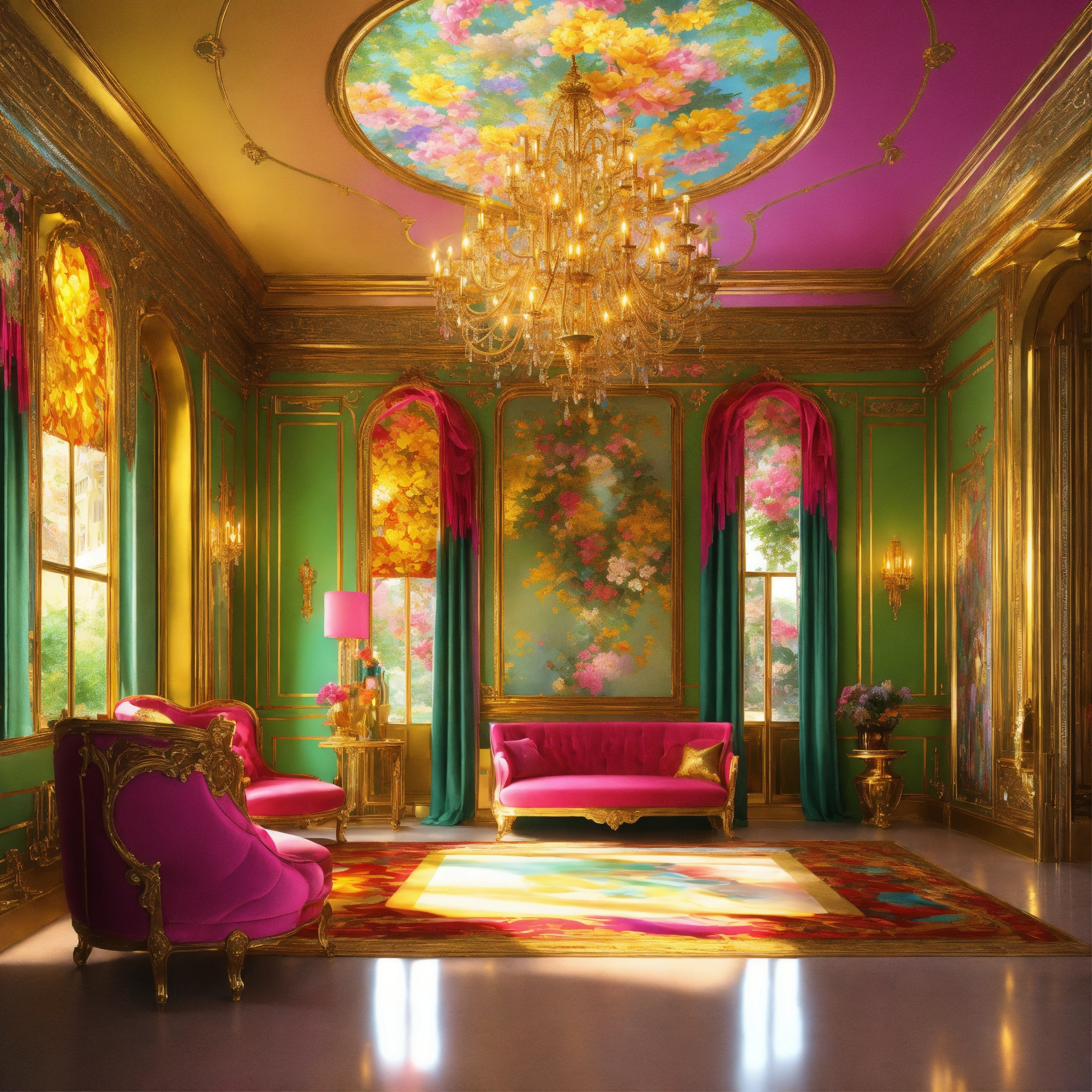 Lexica - Futuristic beautiful French mansion interior glamorous ...