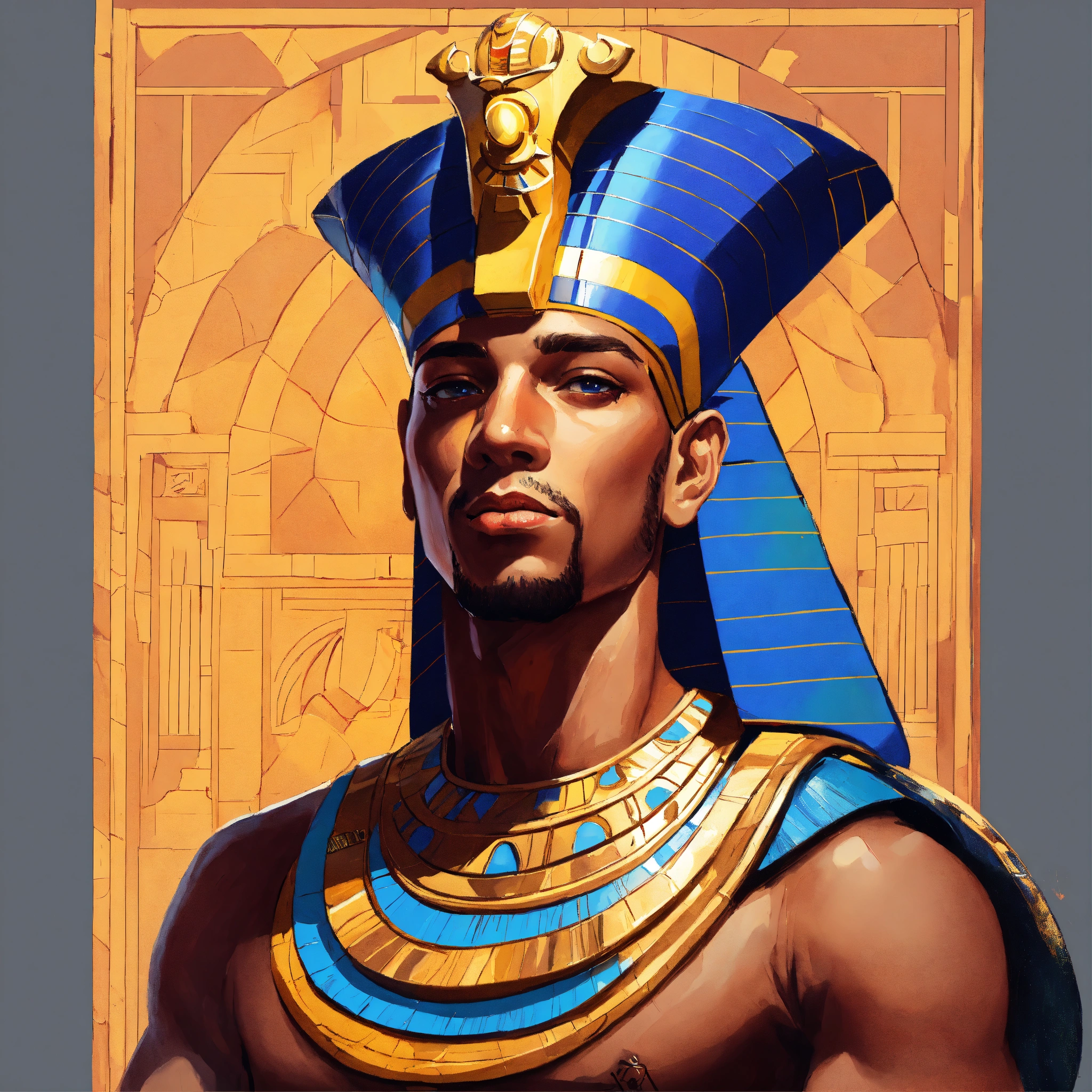 Lexica - Ramesses II, cartoon oil paint, 2D illustration style, sharp ...
