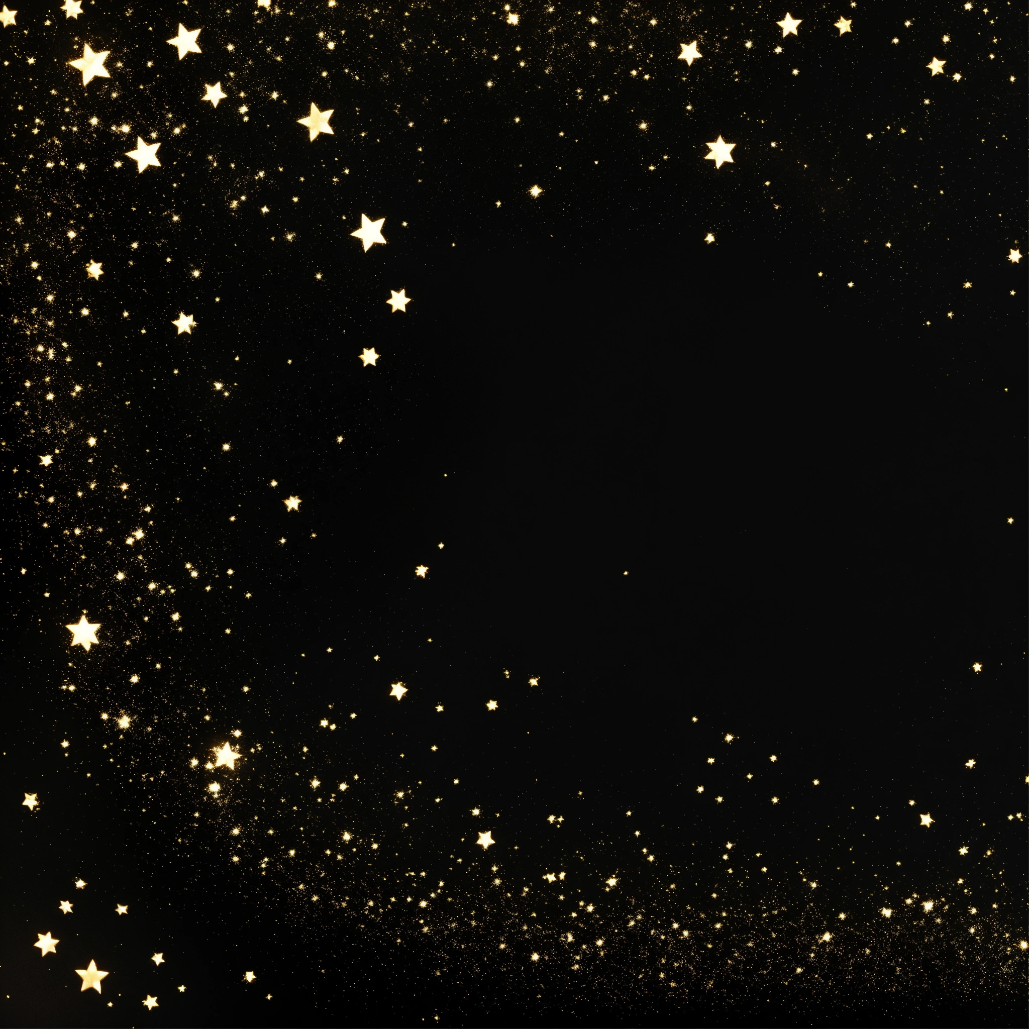 Lexica - Pure black background, overlay of twinkling platinum stars top ...