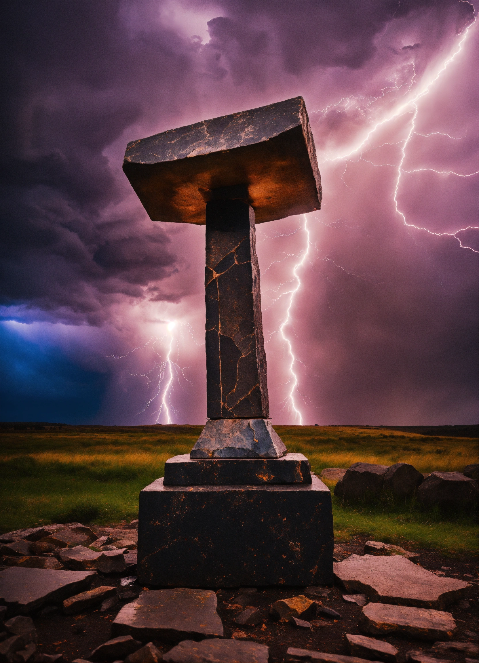Lexica - Thor striking anvil, Thors hammer, lightning, cracked stone ...