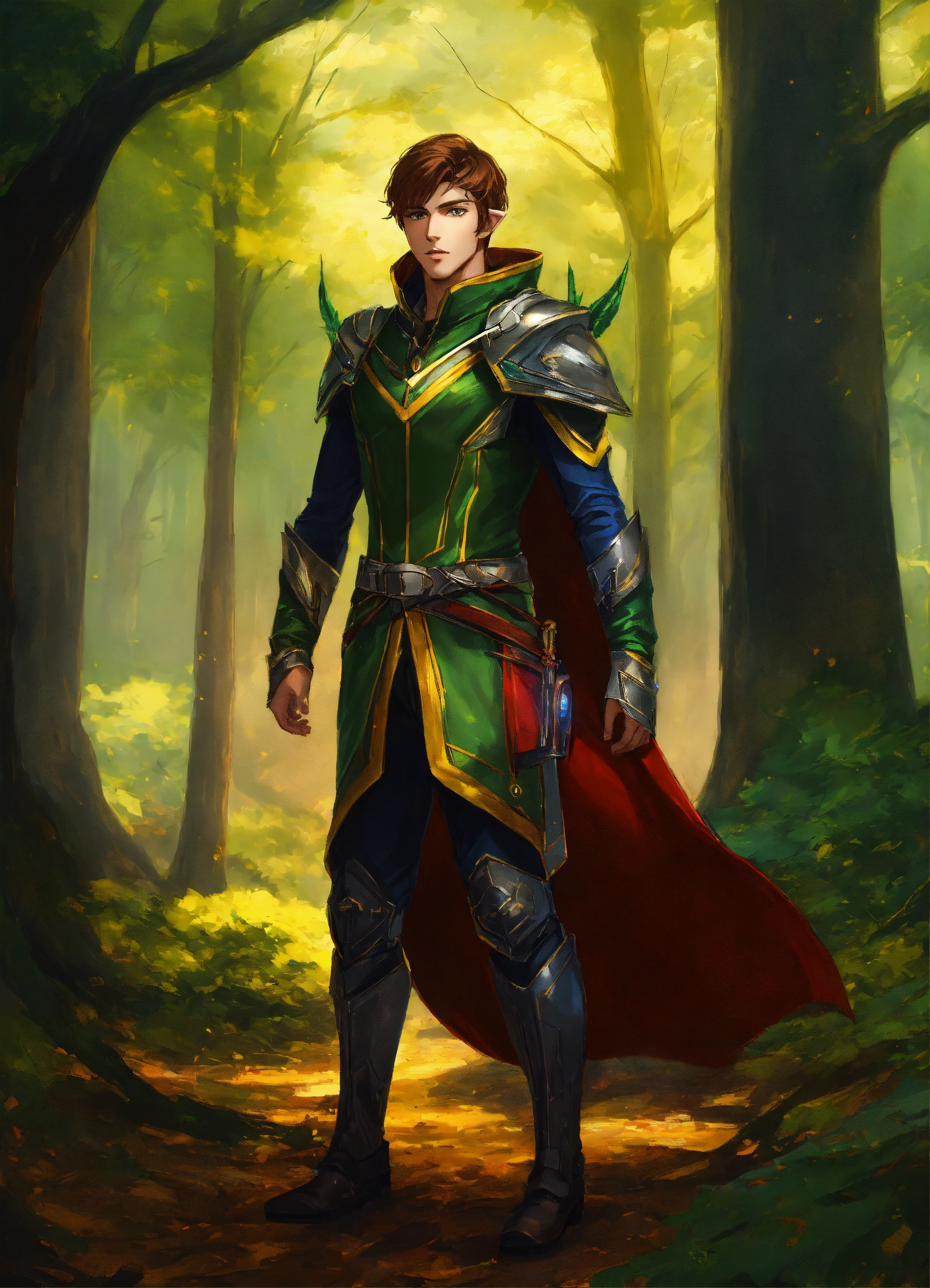 Lexica - Full body drawing of a sci fi high elf, space, dark green ...