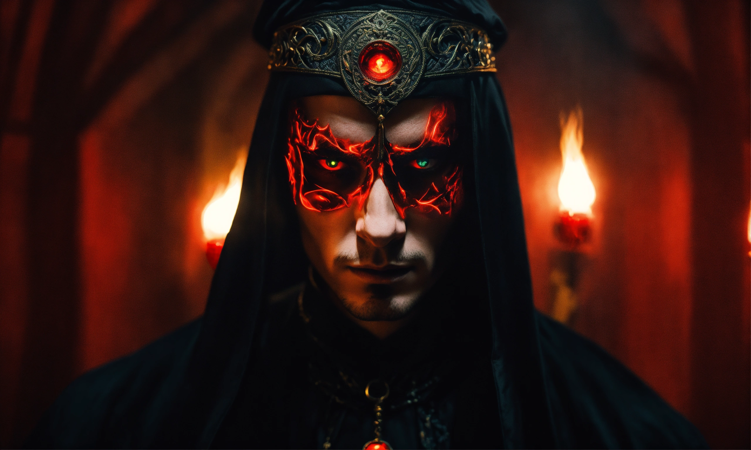 Lexica - Sinister and dramatic portrait of a young handsome french evil ...