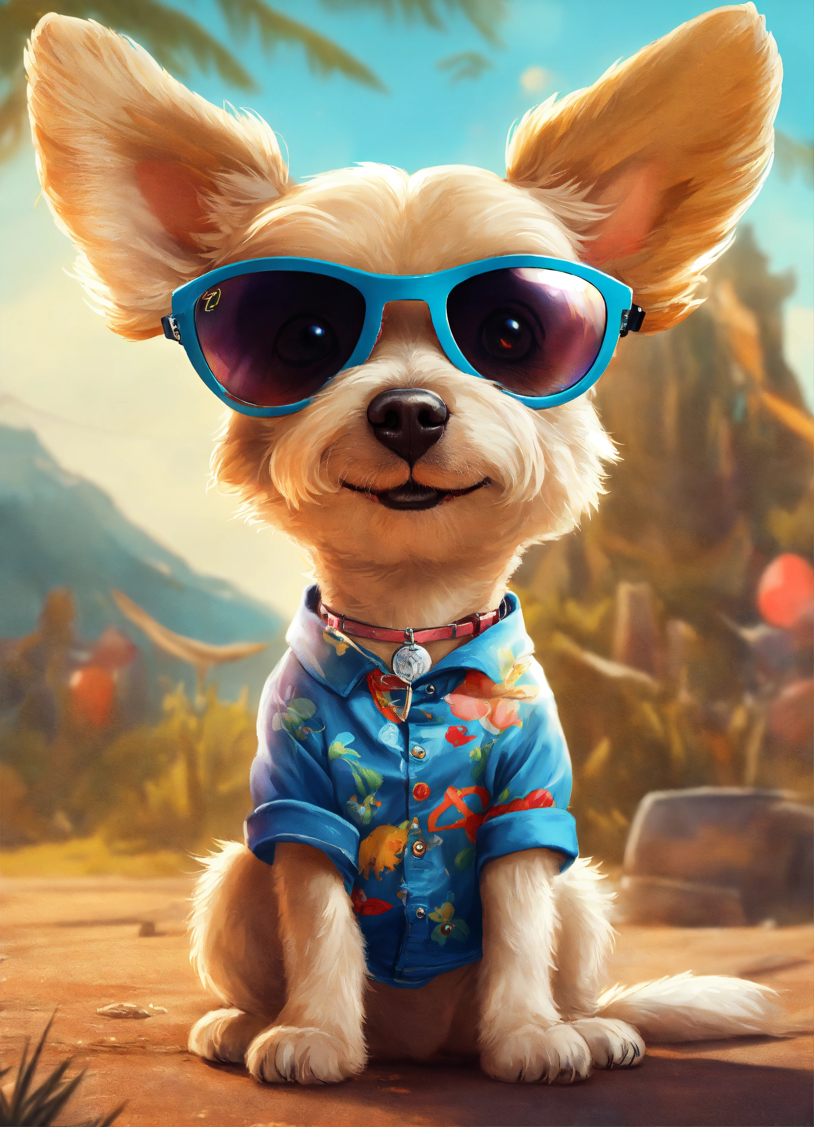 Lexica - Full-bodied portrait, cute and adorable cartoon dog wearing ...