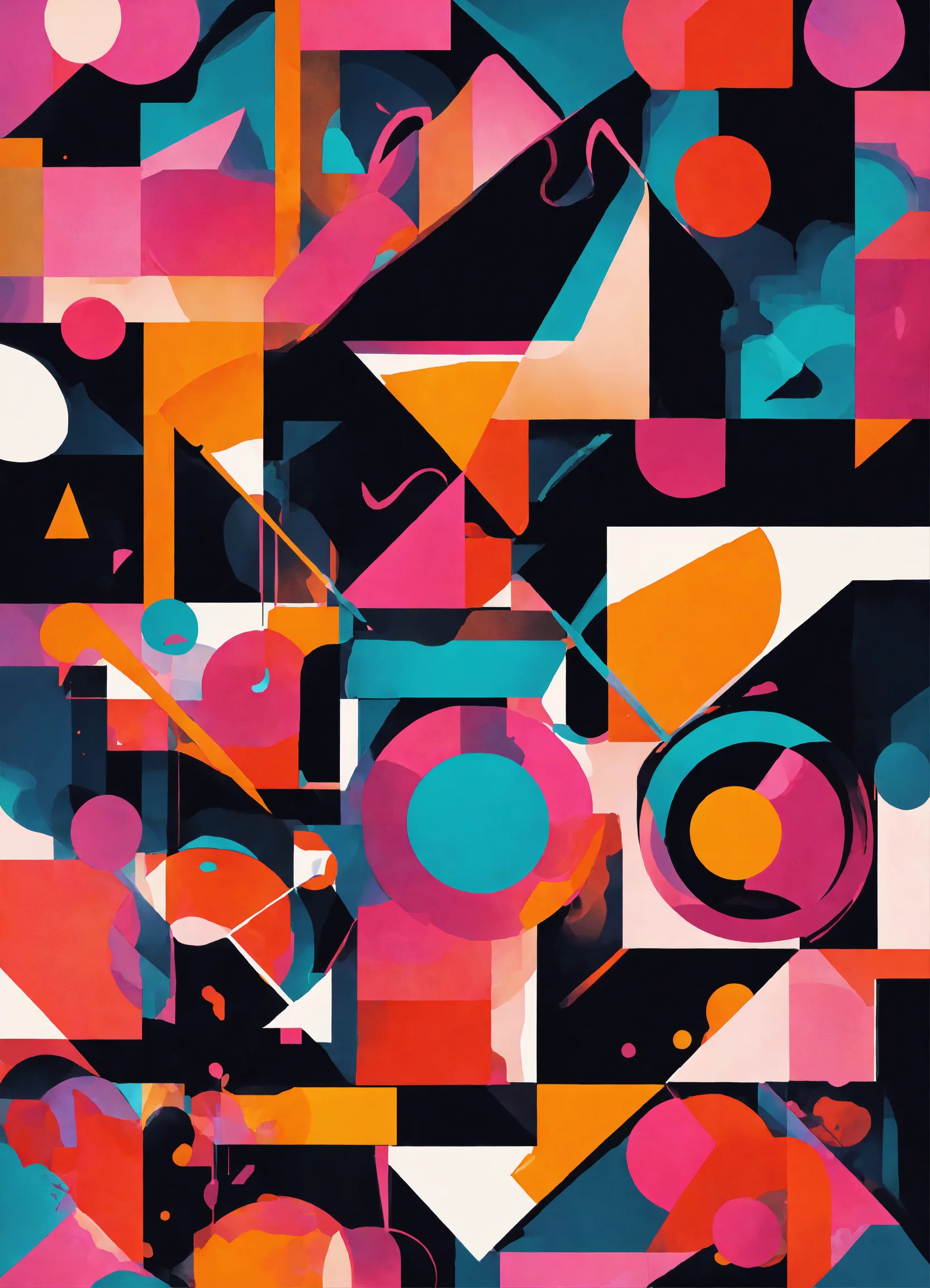 Lexica - Few, slick shiny abstract shapes, vivid colours, white ...