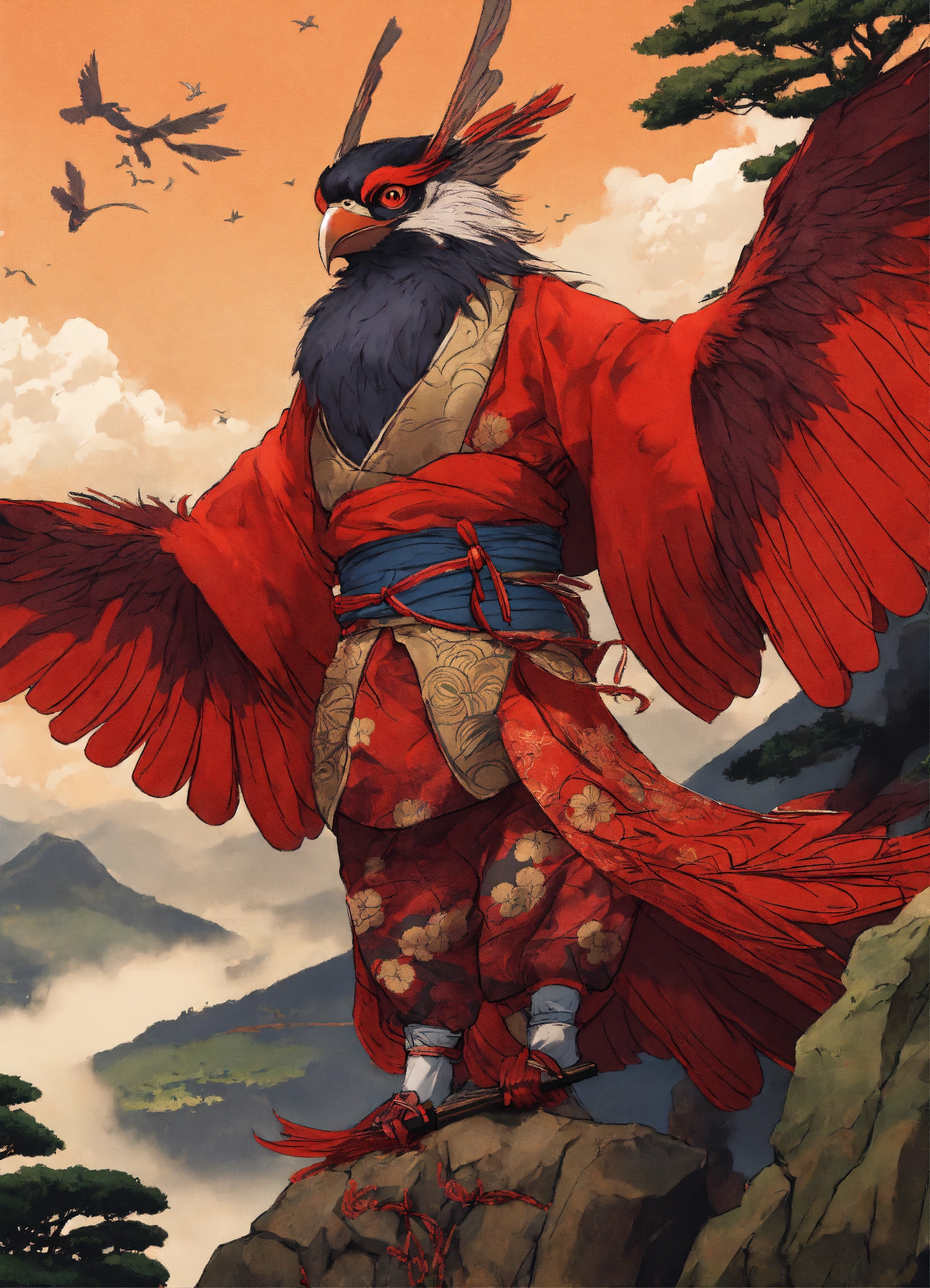 Lexica - Tengu, nez rouge comme pinokio mystérieux montagne japon