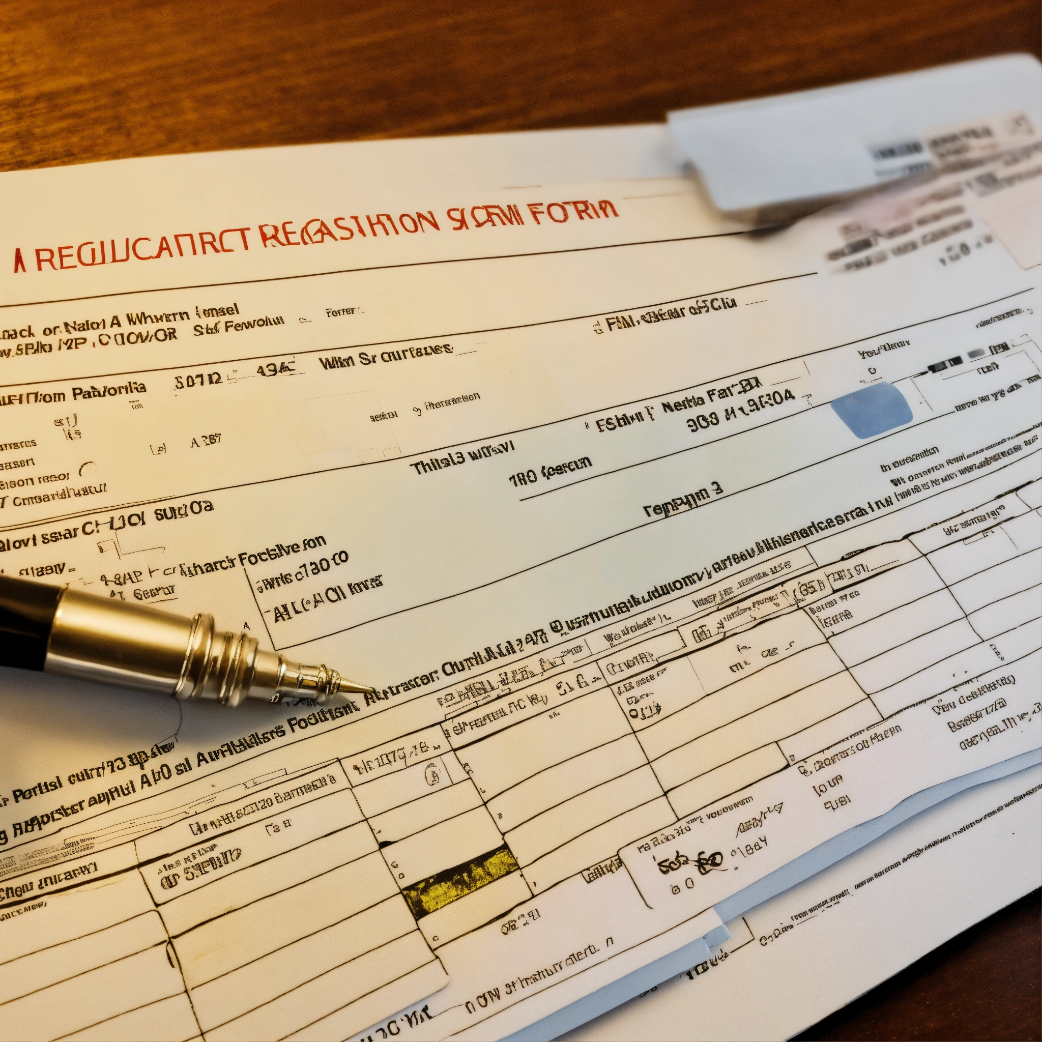 Lexica - A photo of a vehicle registration form. The form is filled out ...
