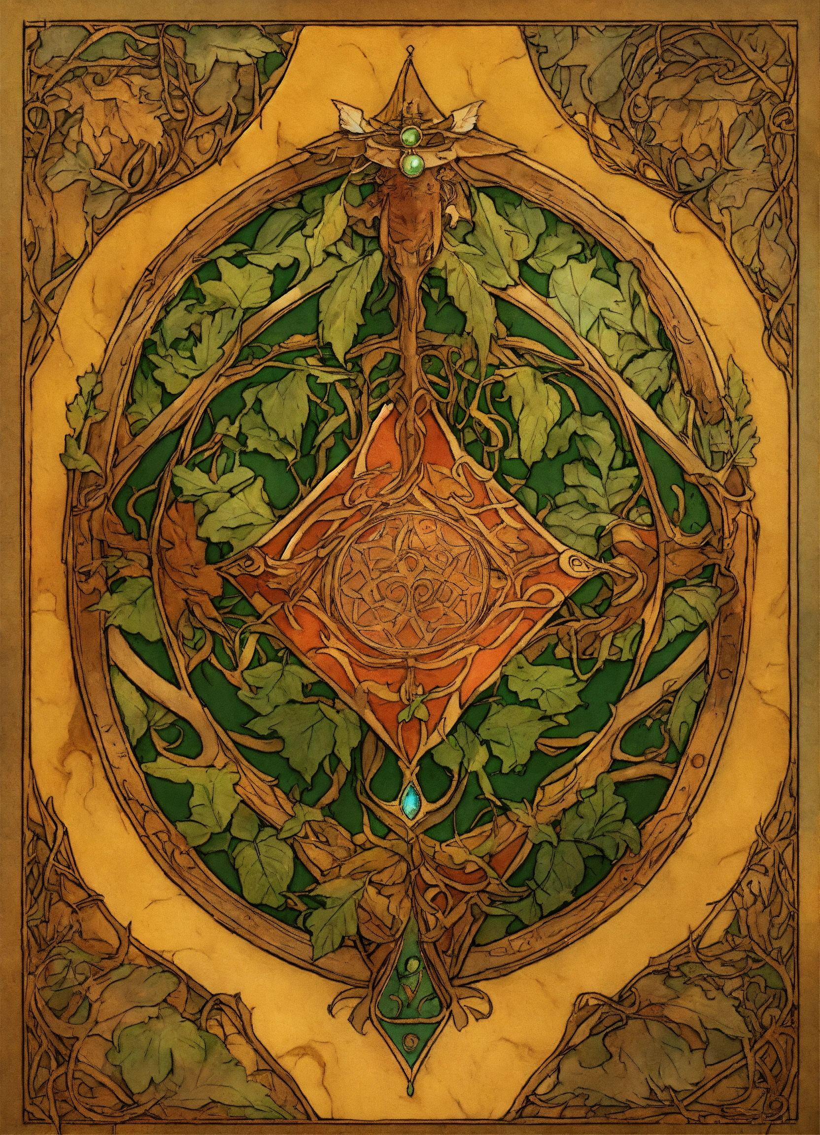 Lexica - A talisman for a God of Wood Elves in the style of a graphic ...