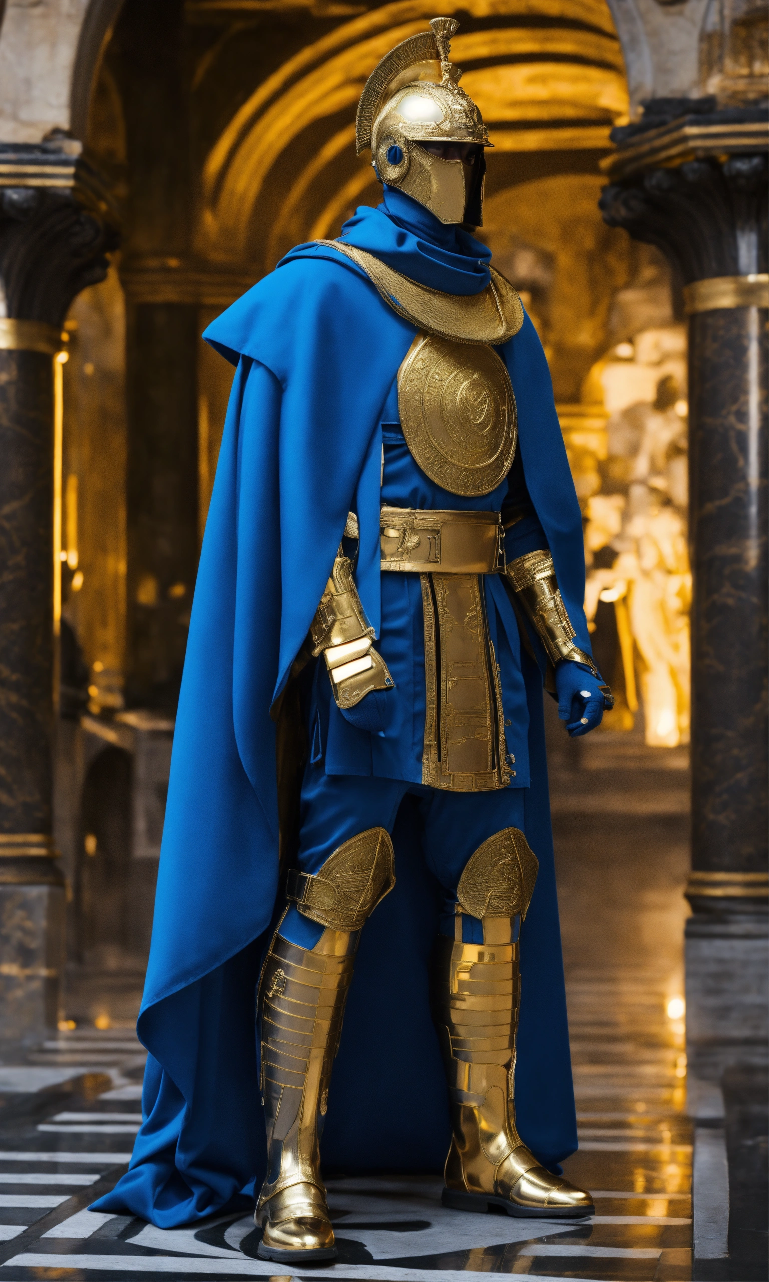 Lexica - Futuristic blue golden soilders inspired by ancient rome