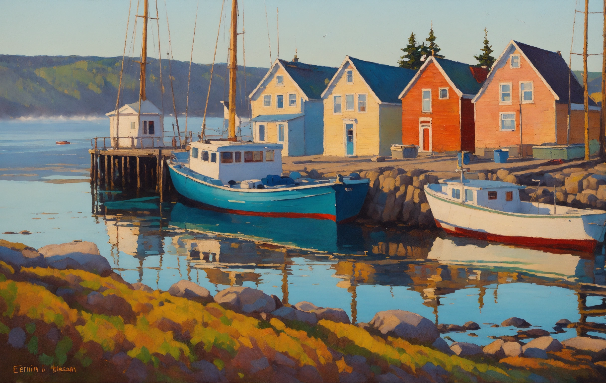 Lexica - Ocean, seashore, gaspé cliff, labrador landscape, rpg style ...