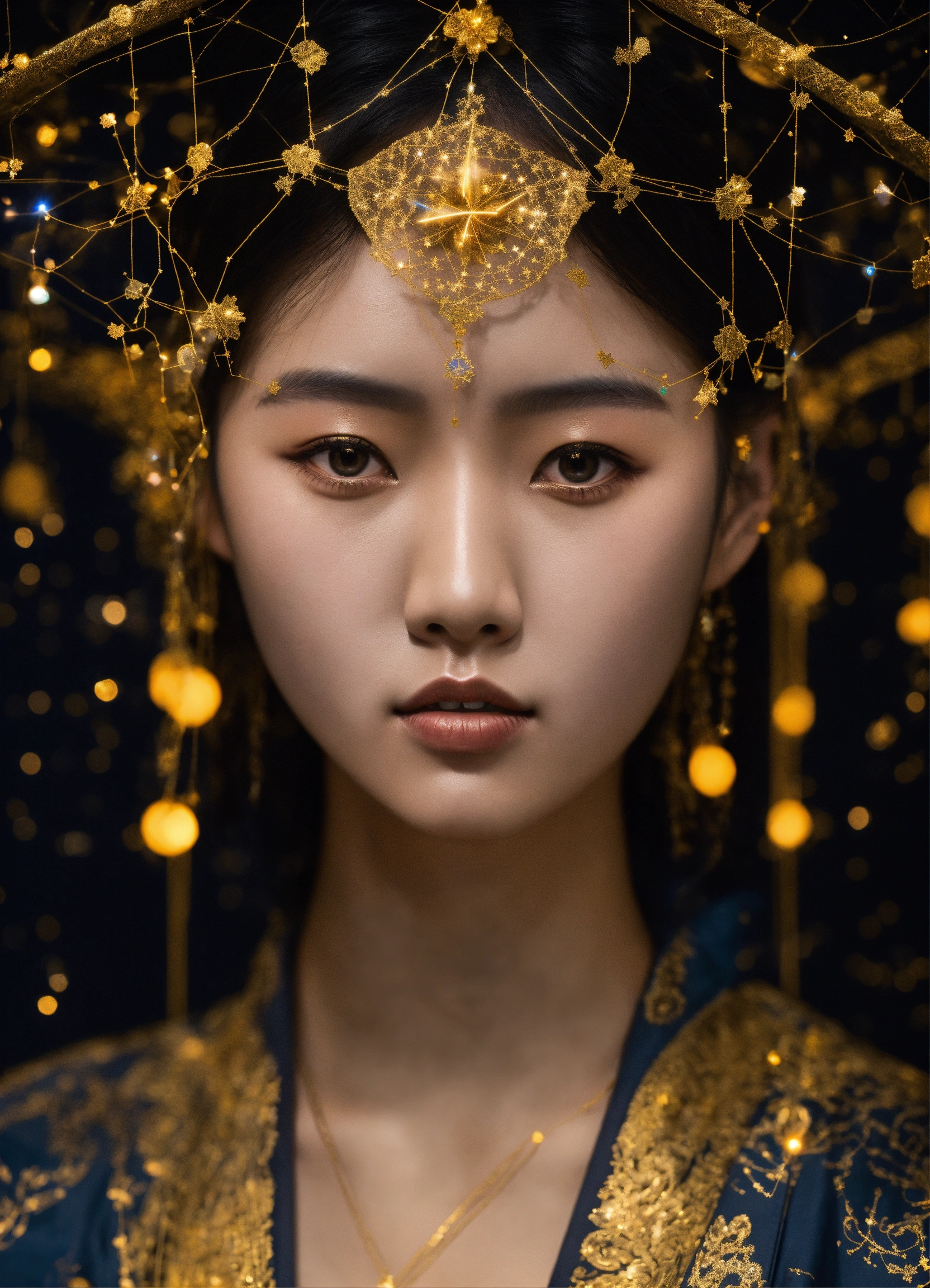 Lexica - A half-korean model, realistic, shrouded in darkness, clothed ...