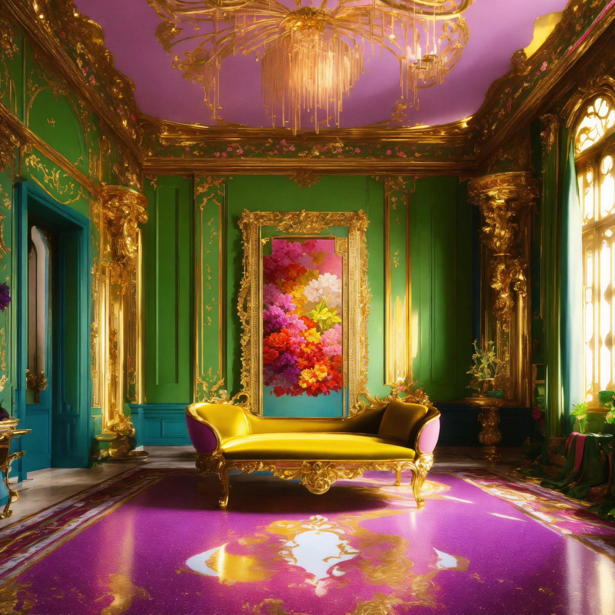 Lexica - Futuristic beautiful French mansion interior sitting room ...