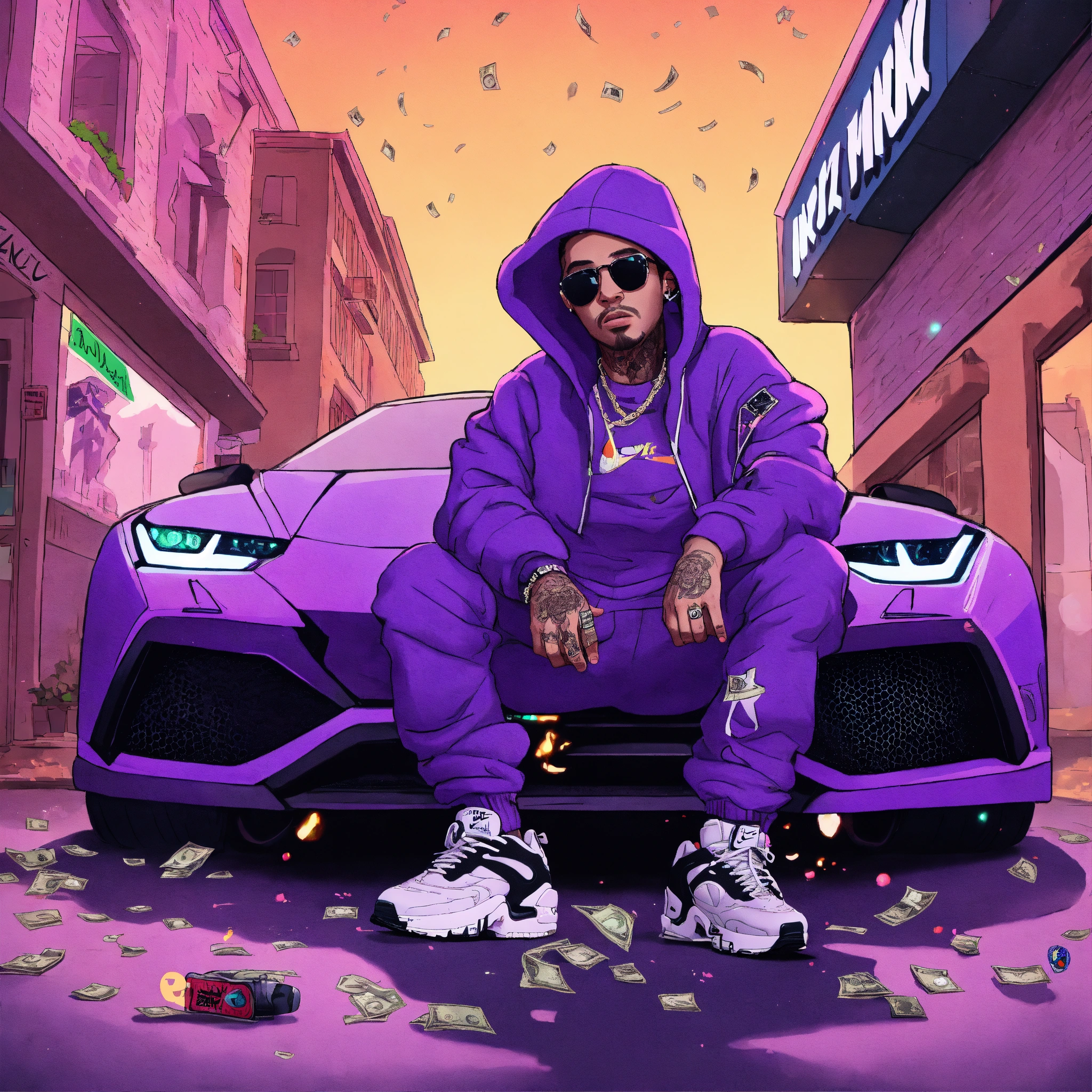 Lexica - Criminal, german rapper, alien face, baggy pants, nike air max ...