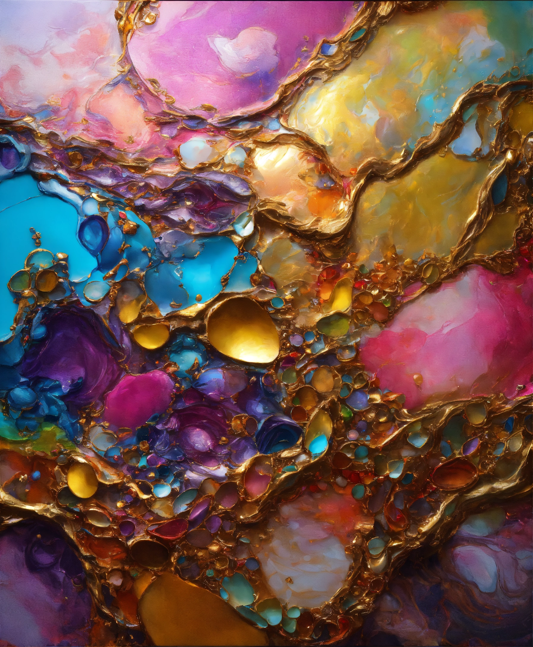 Lexica - Colorful abstract painting oil and water complex complicated ...