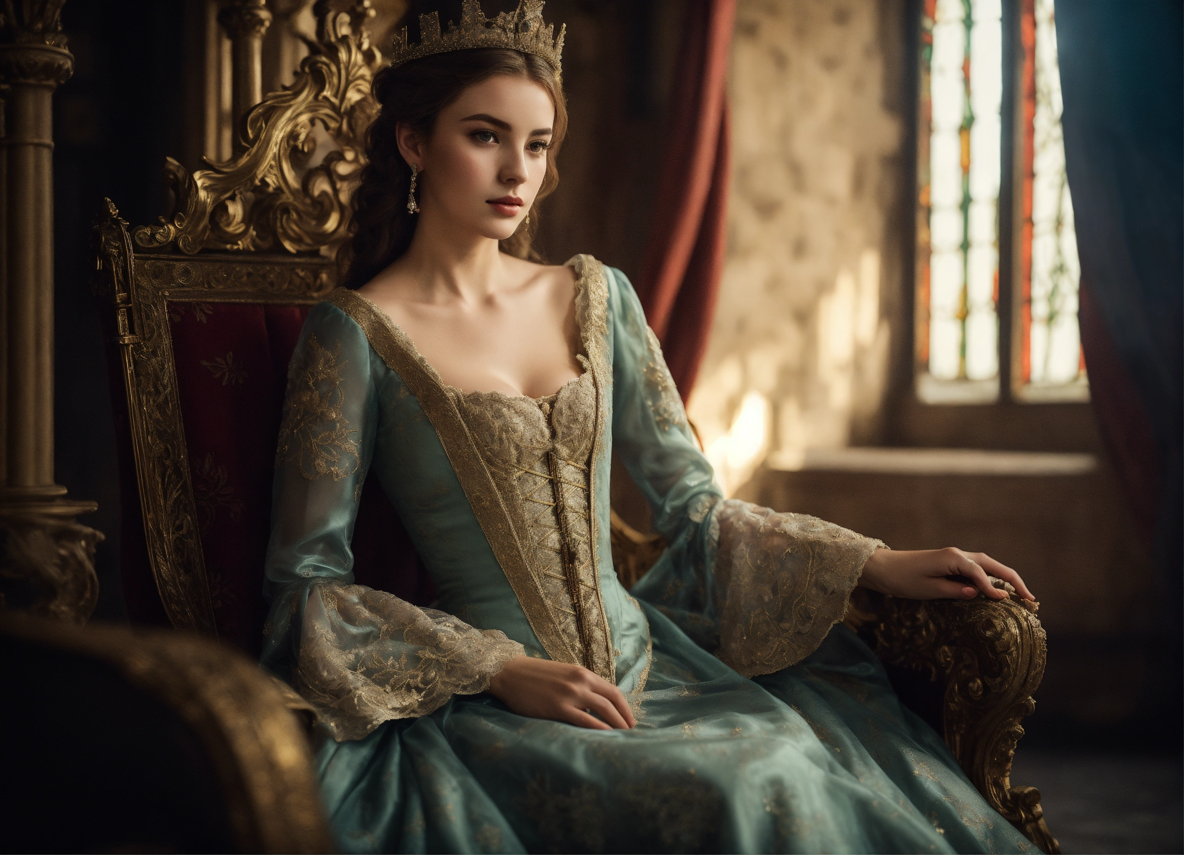 Lexica - Fine art portrait photography, medieval setting, full body ...