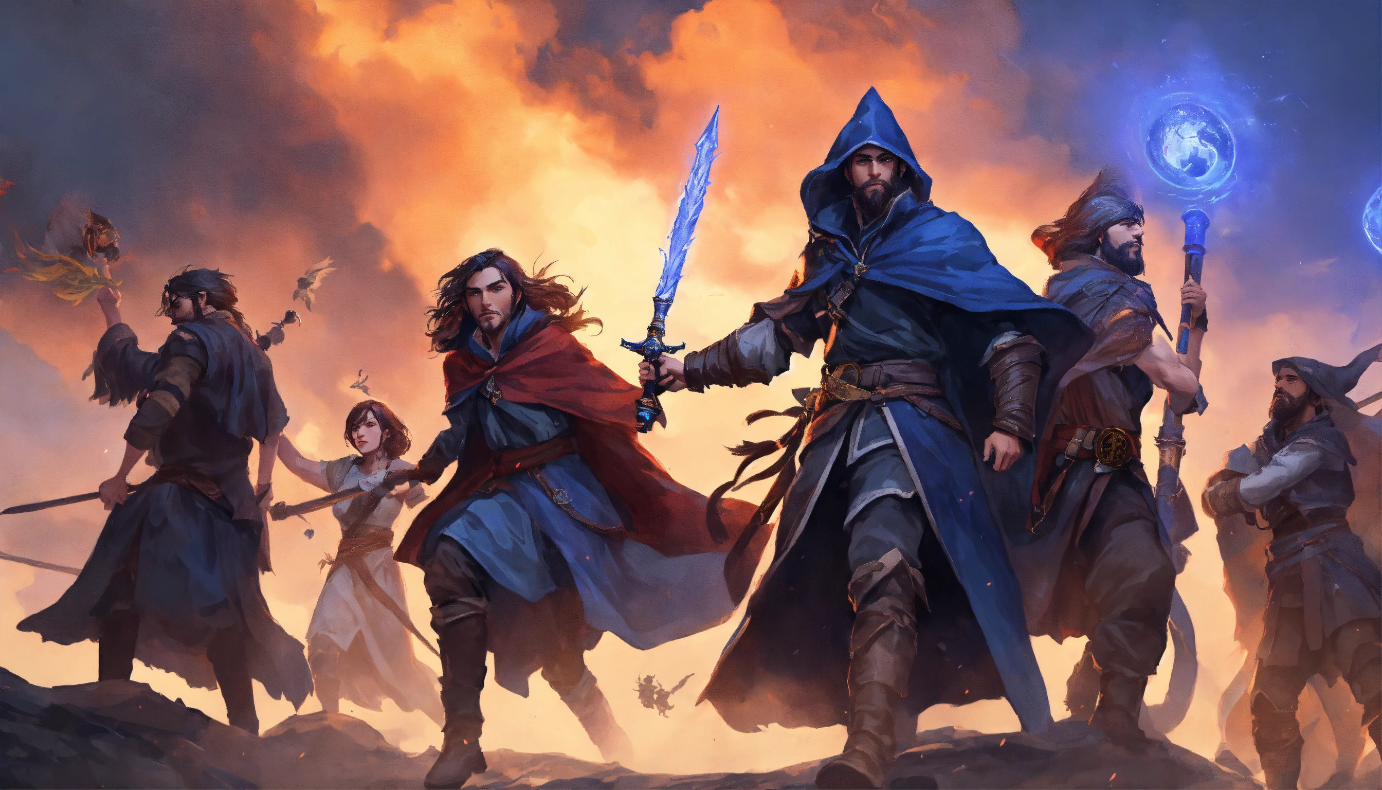 Lexica - Younger short French male wizard battling a group with a human ...