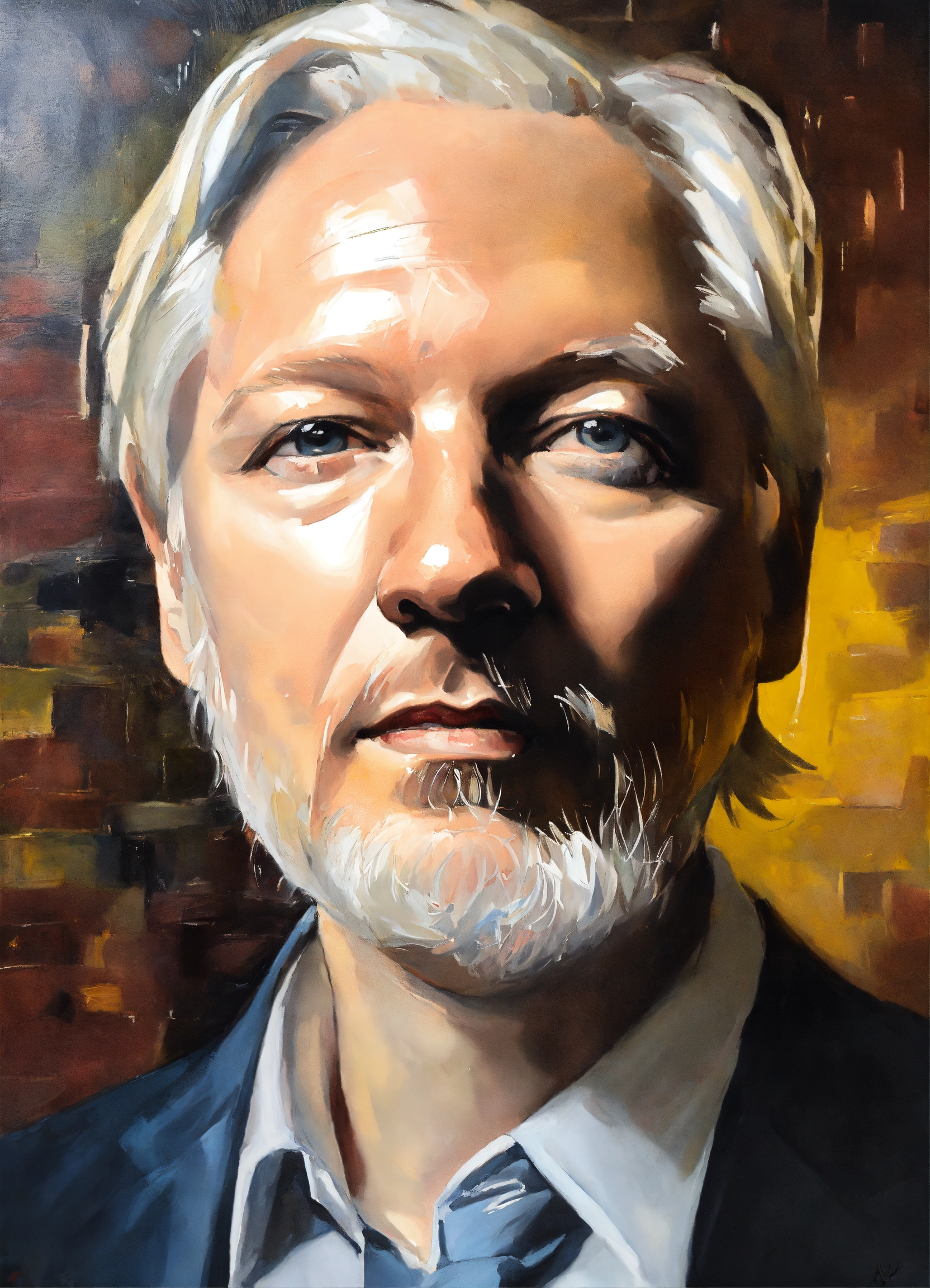 Lexica - Julian assange, oil painting, caravagio, portrait, closeup