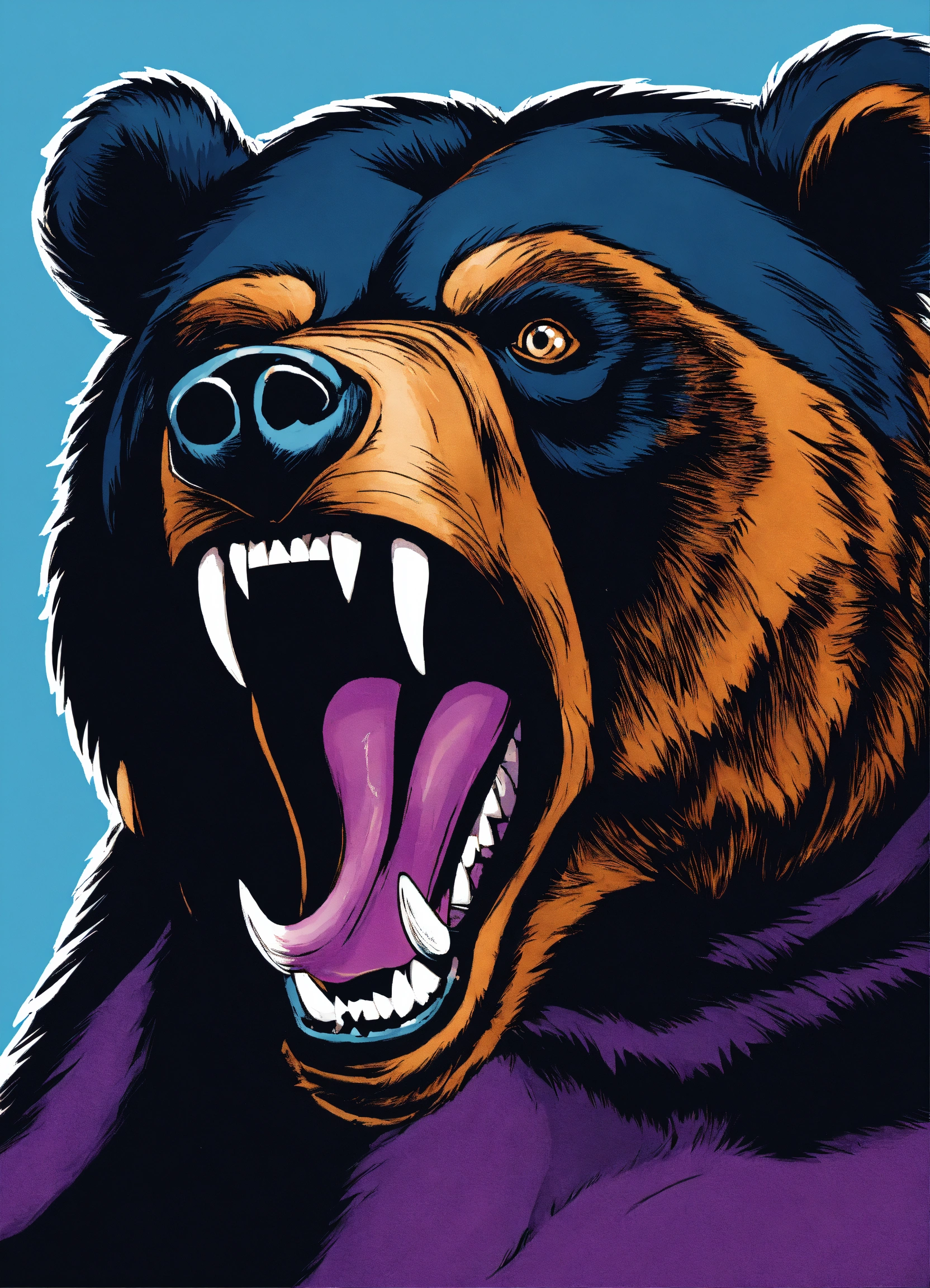 Lexica - Chicago bear yelling, close up portrait, yelling, high detail ...