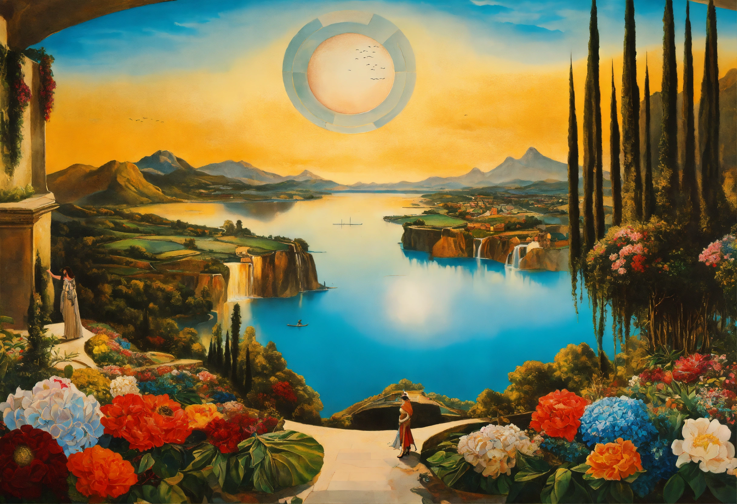 Lexica - Hand-made artwork, patchwork, wide view shot, floral-inspired ...