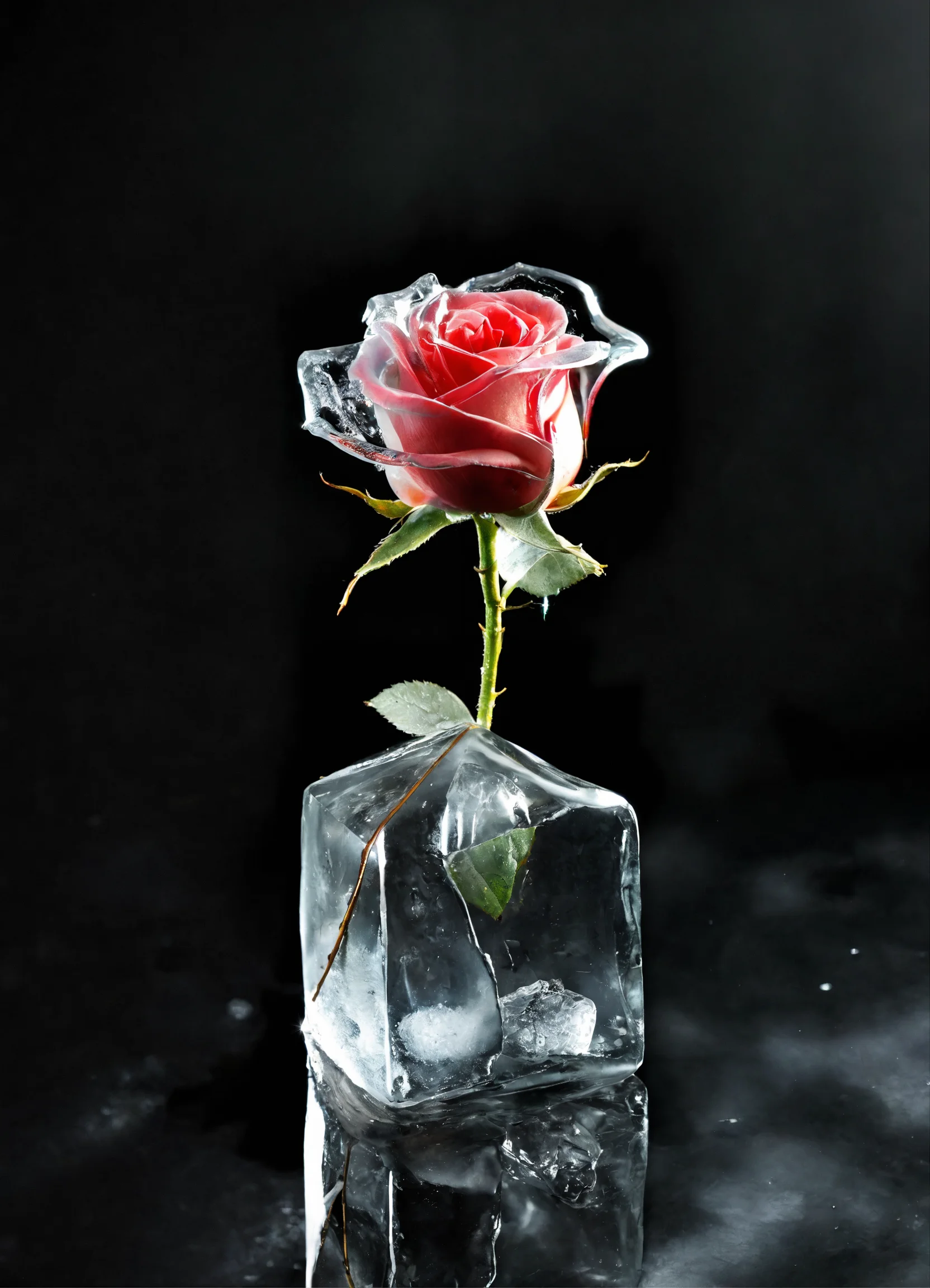 Lexica - Ice rose, ice rose, transparent rose, glass rose, magic rose ...