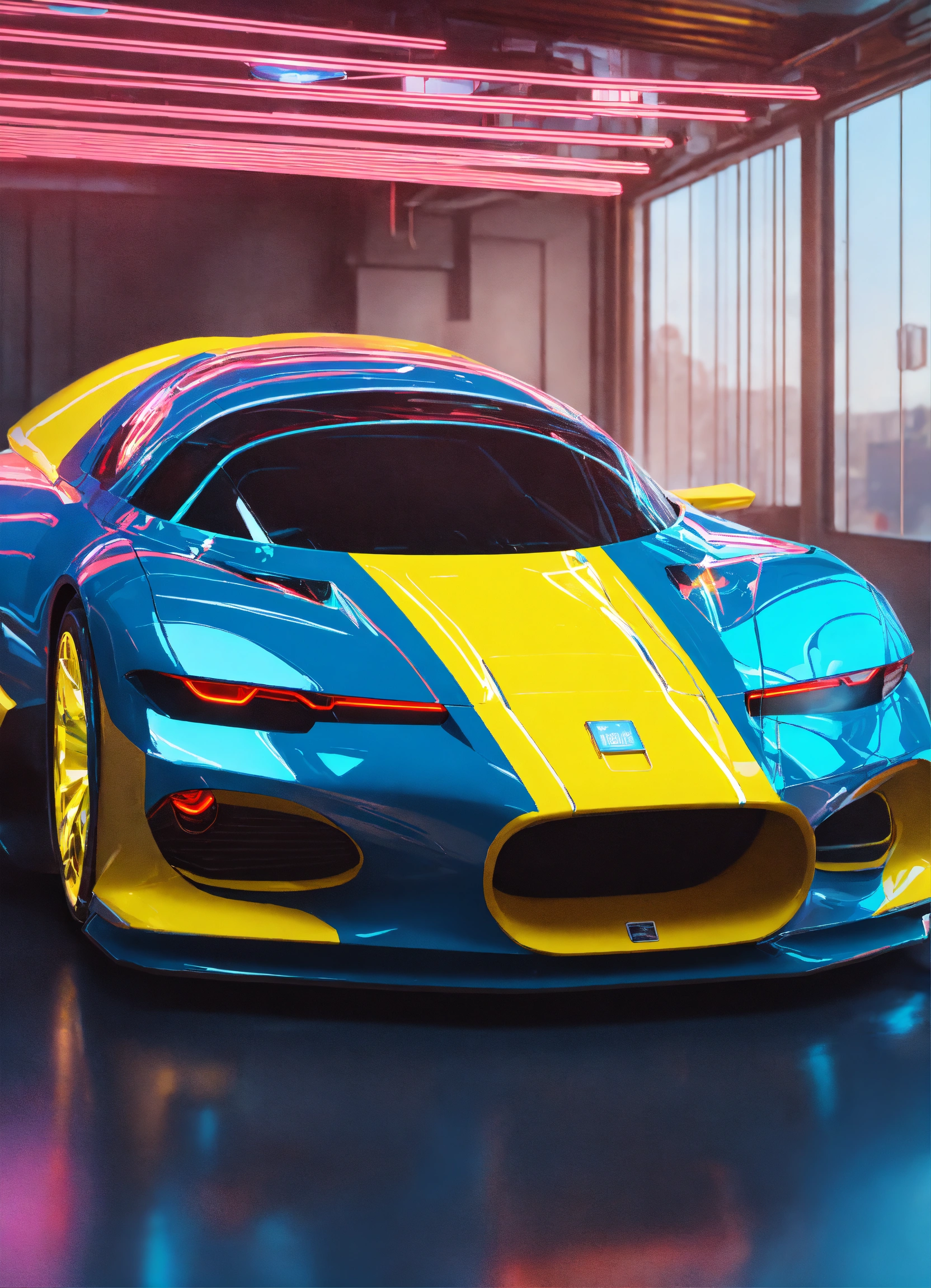 Lexica - Futuristic sci-fi blue car, Flat Design, Product-View ...