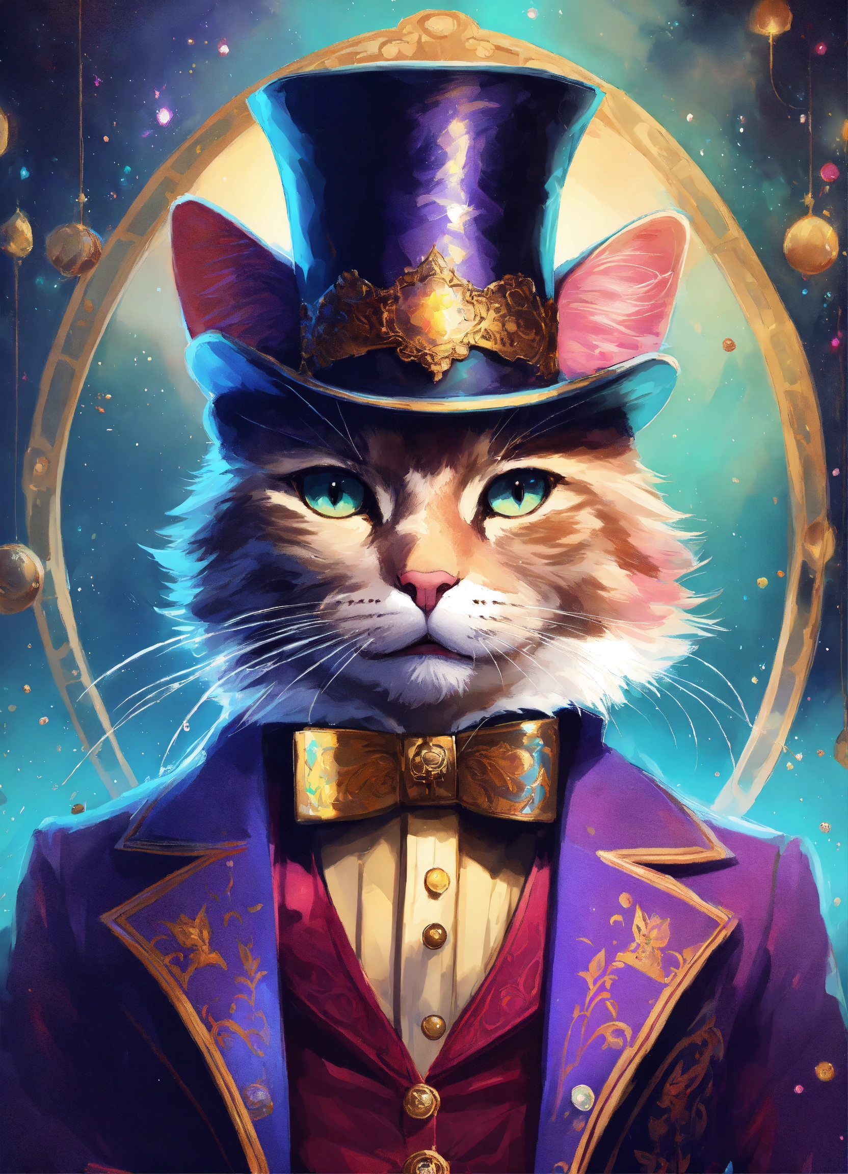 Lexica - Top hat cat in a Variety of Colors, Universe fulfilling the ...