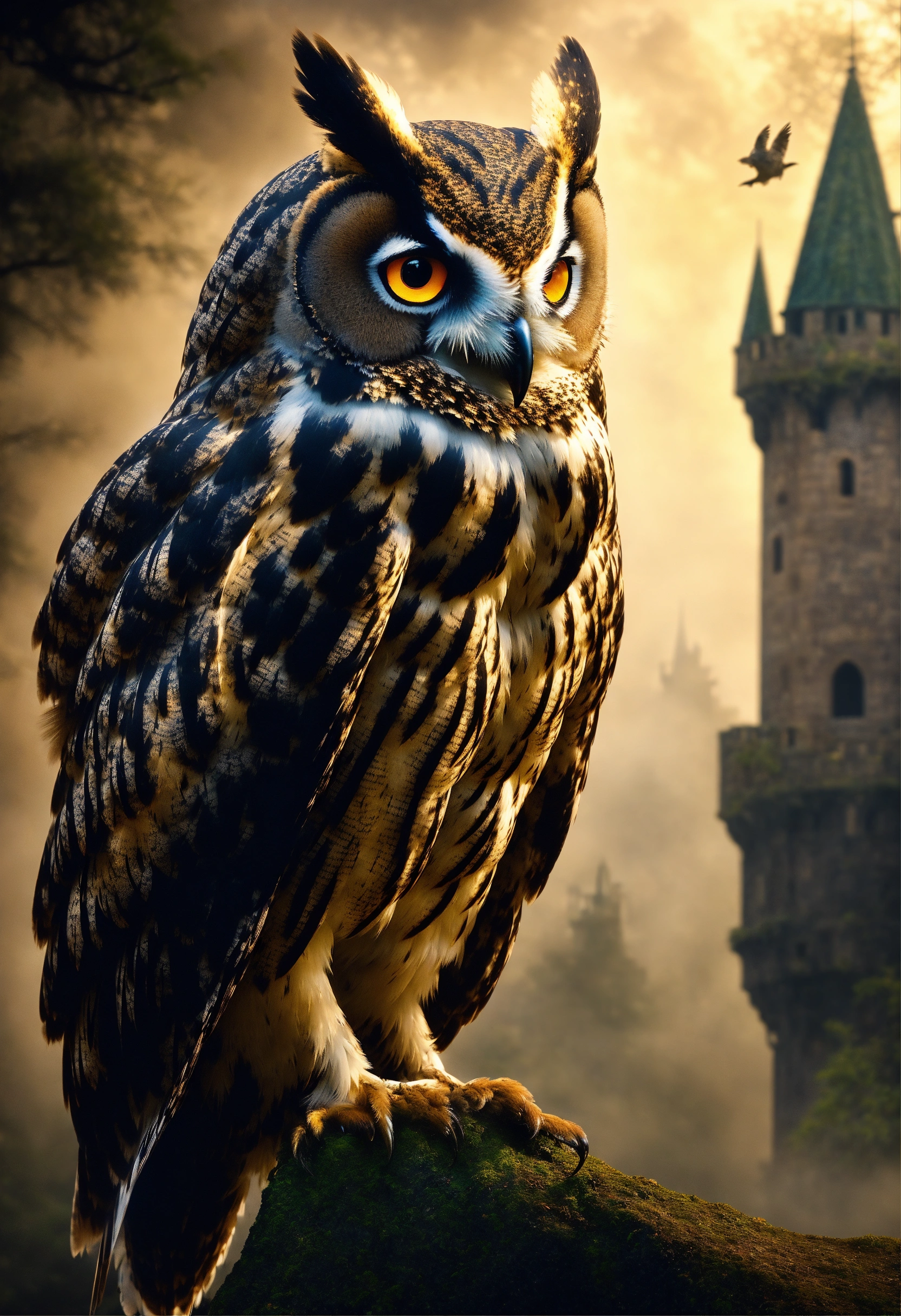 Lexica - The Owl of the Old Castle A tall ancient castle with high ...