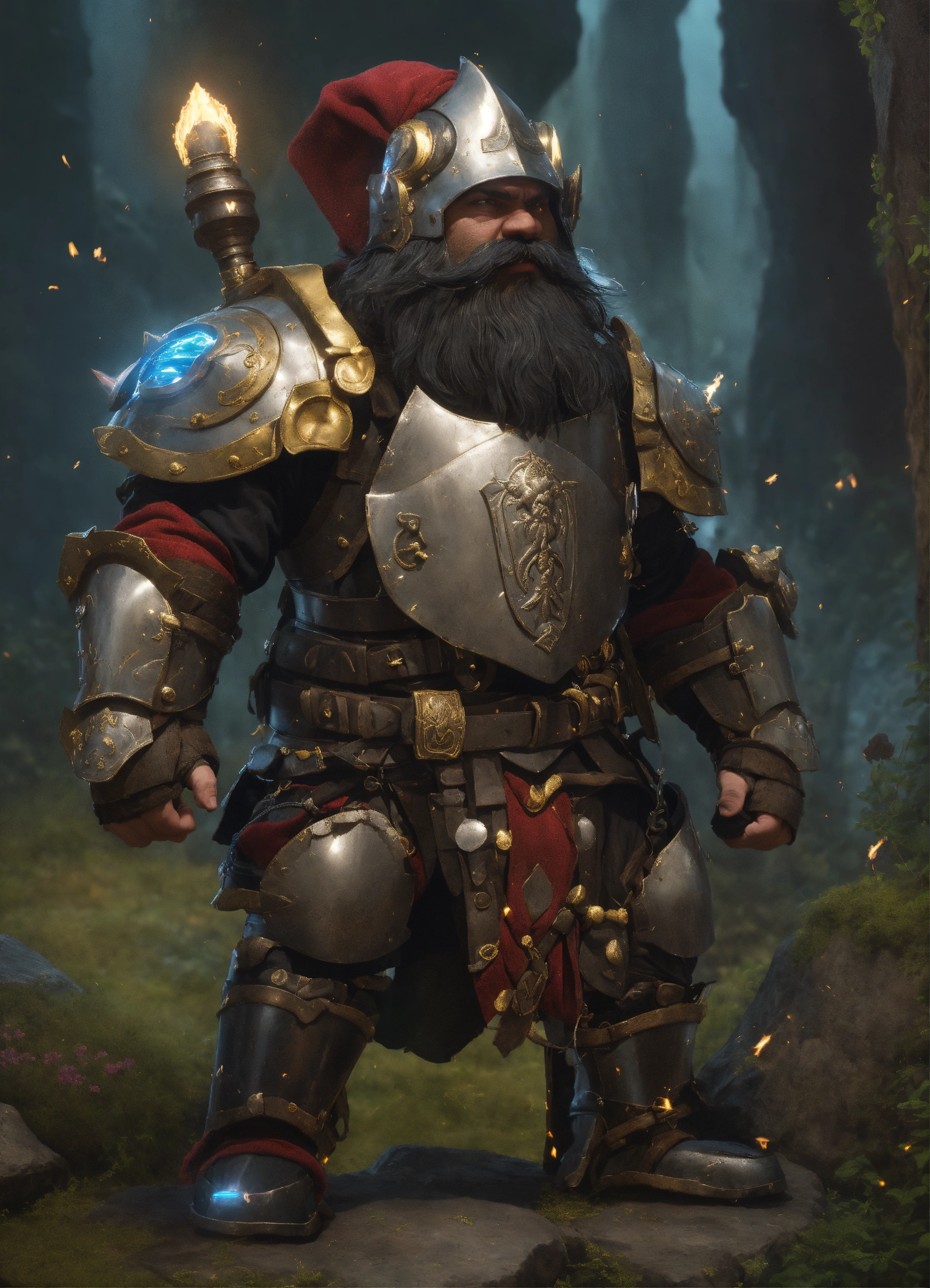 Lexica - Armorer artificer rock gnome with black skin and great white ...