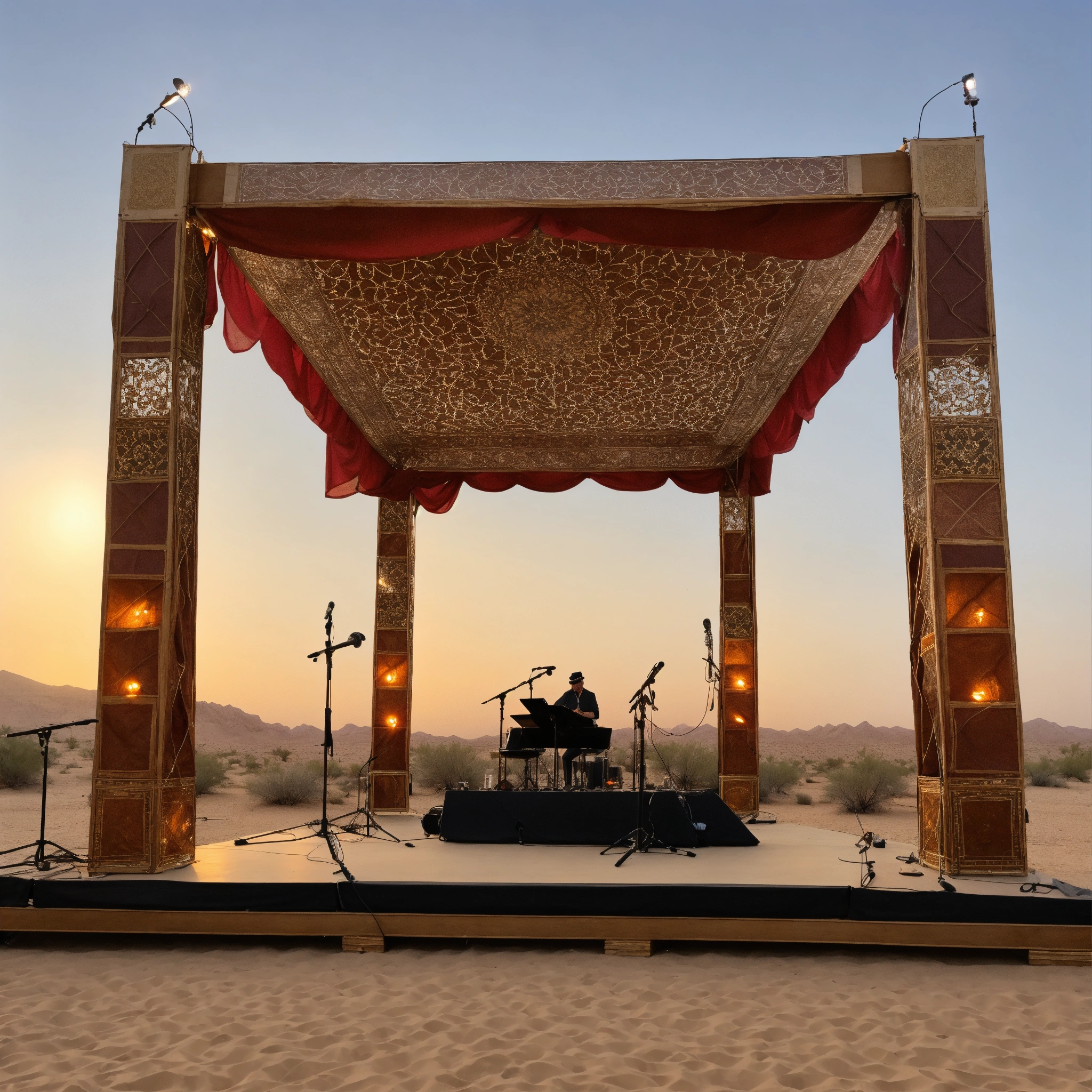 Lexica - Desert Arabian themed outdoor concert stage with live music bands