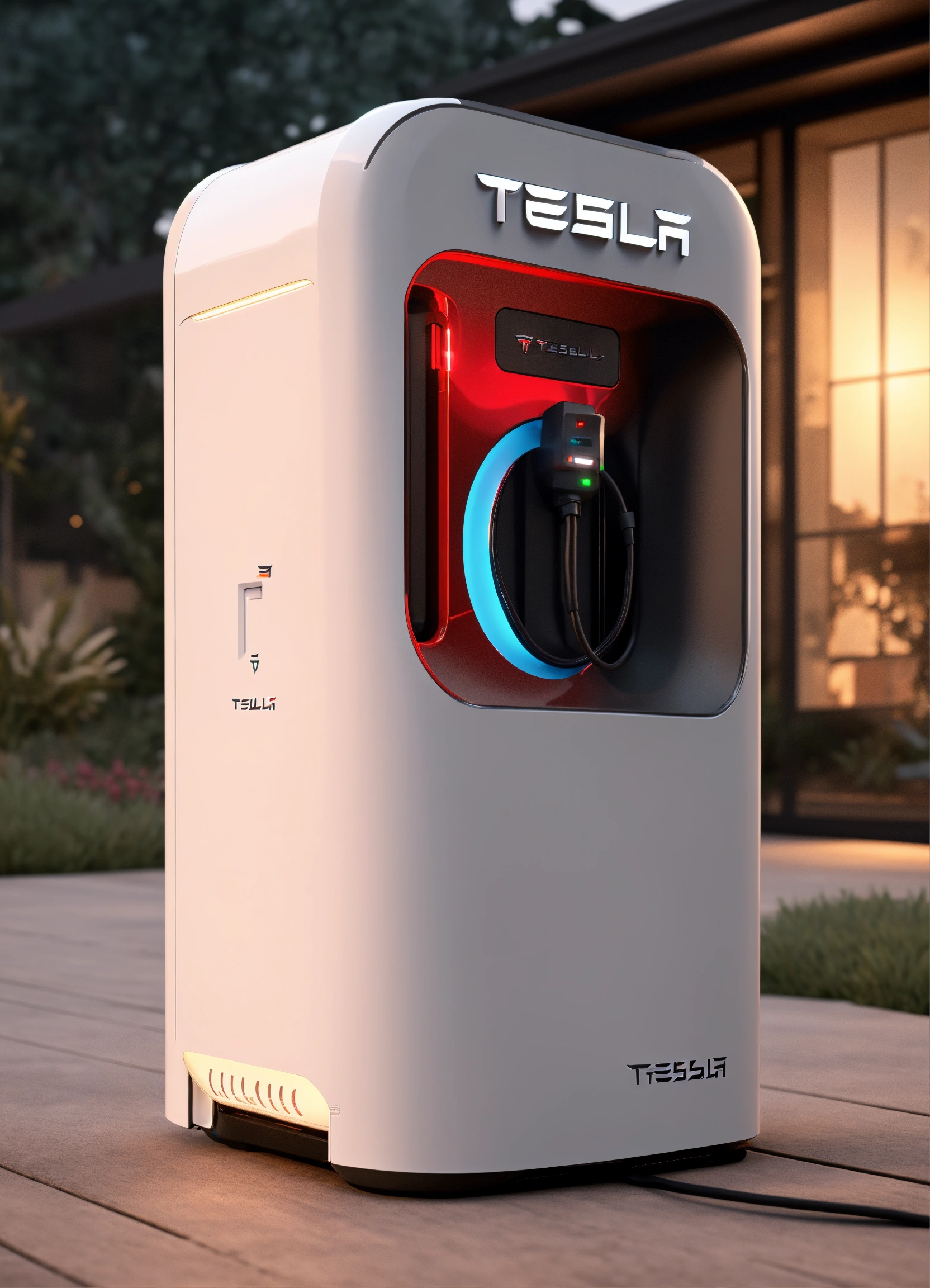 Lexica - Tesla portable home EV charger, futuristic, 3D, unreal engine,