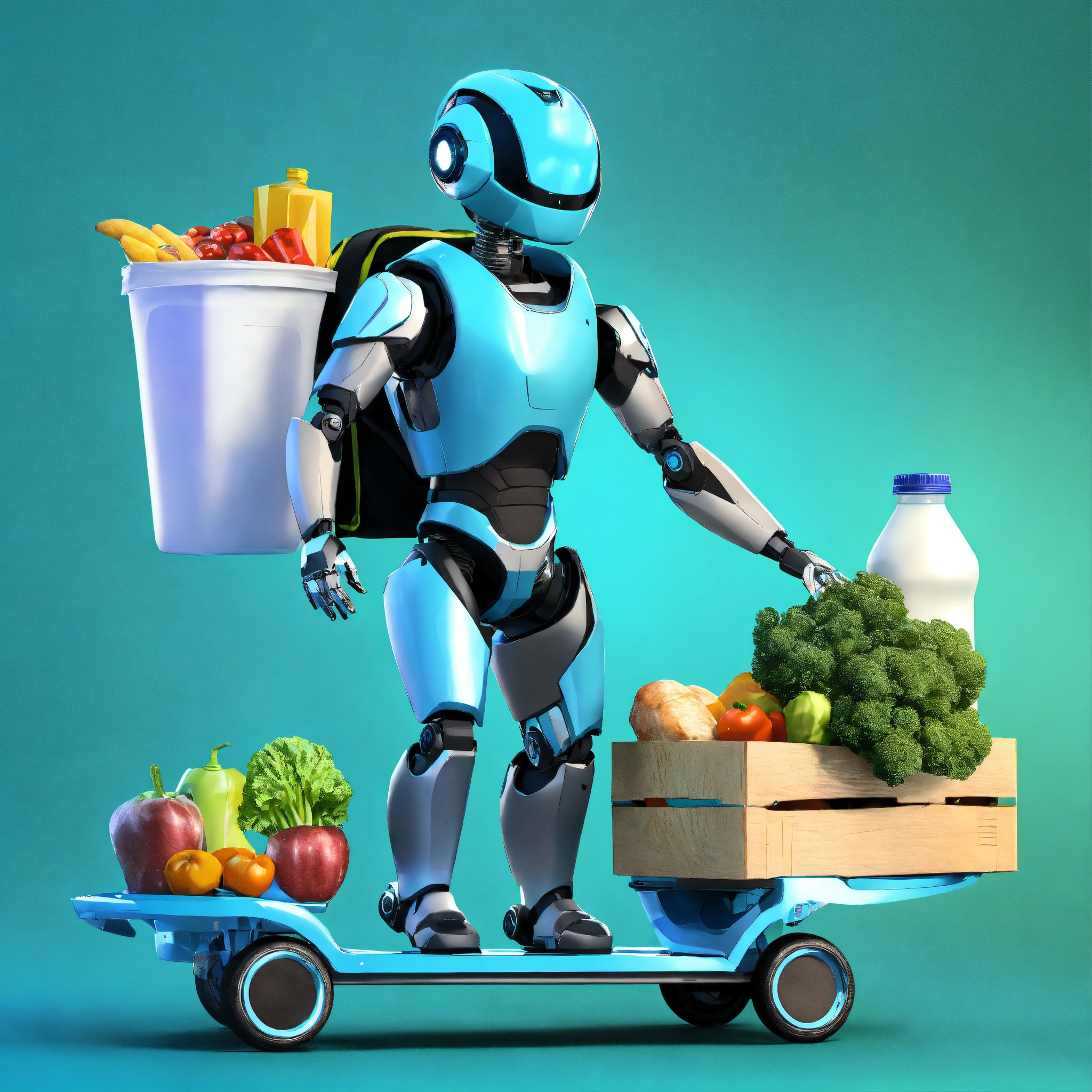 Lexica - A passionate male robot on hoverboard, realistic man face ...