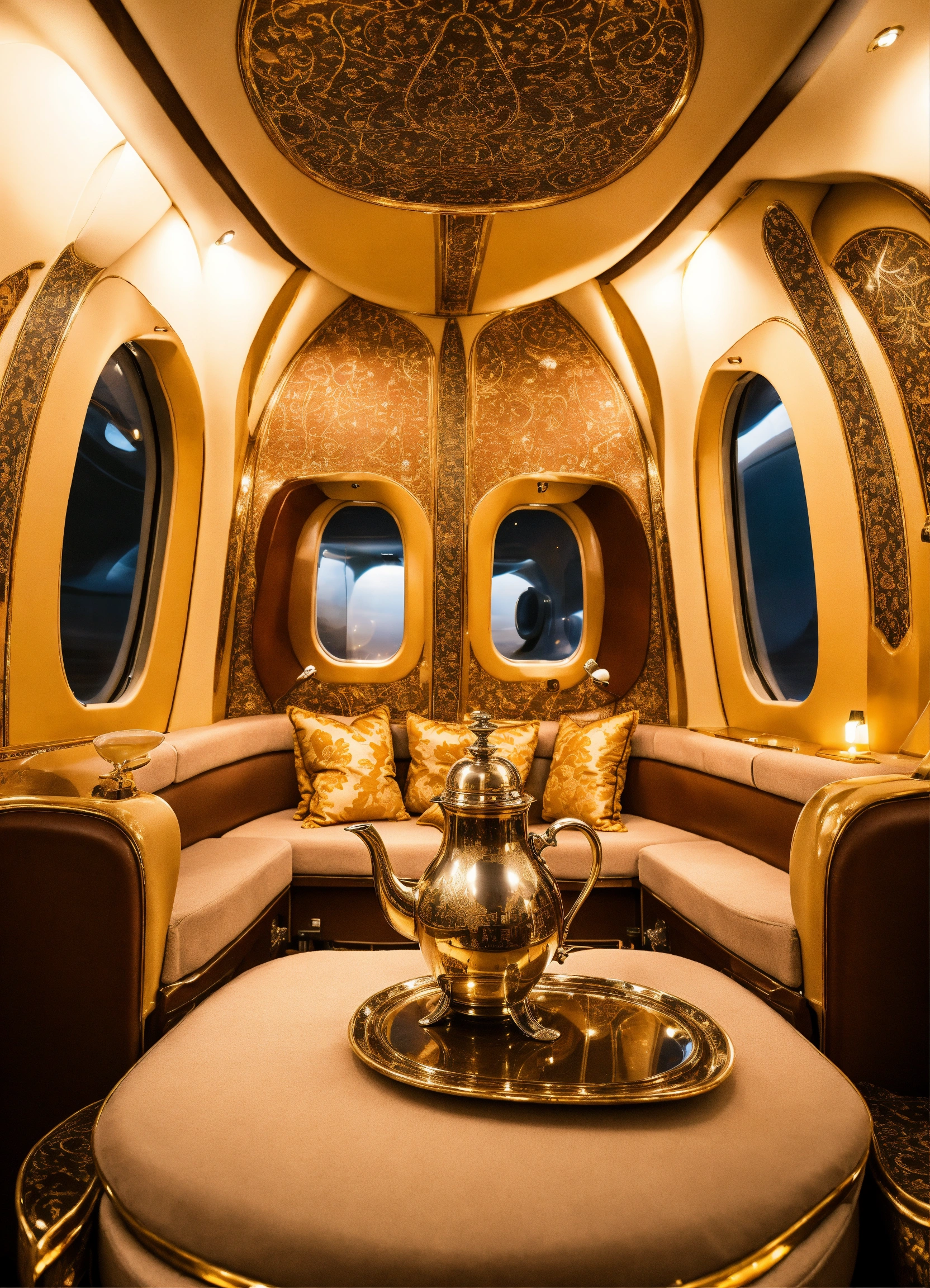Lexica - Baroque Saudi nouveau riche style airplane interior fuselage ...