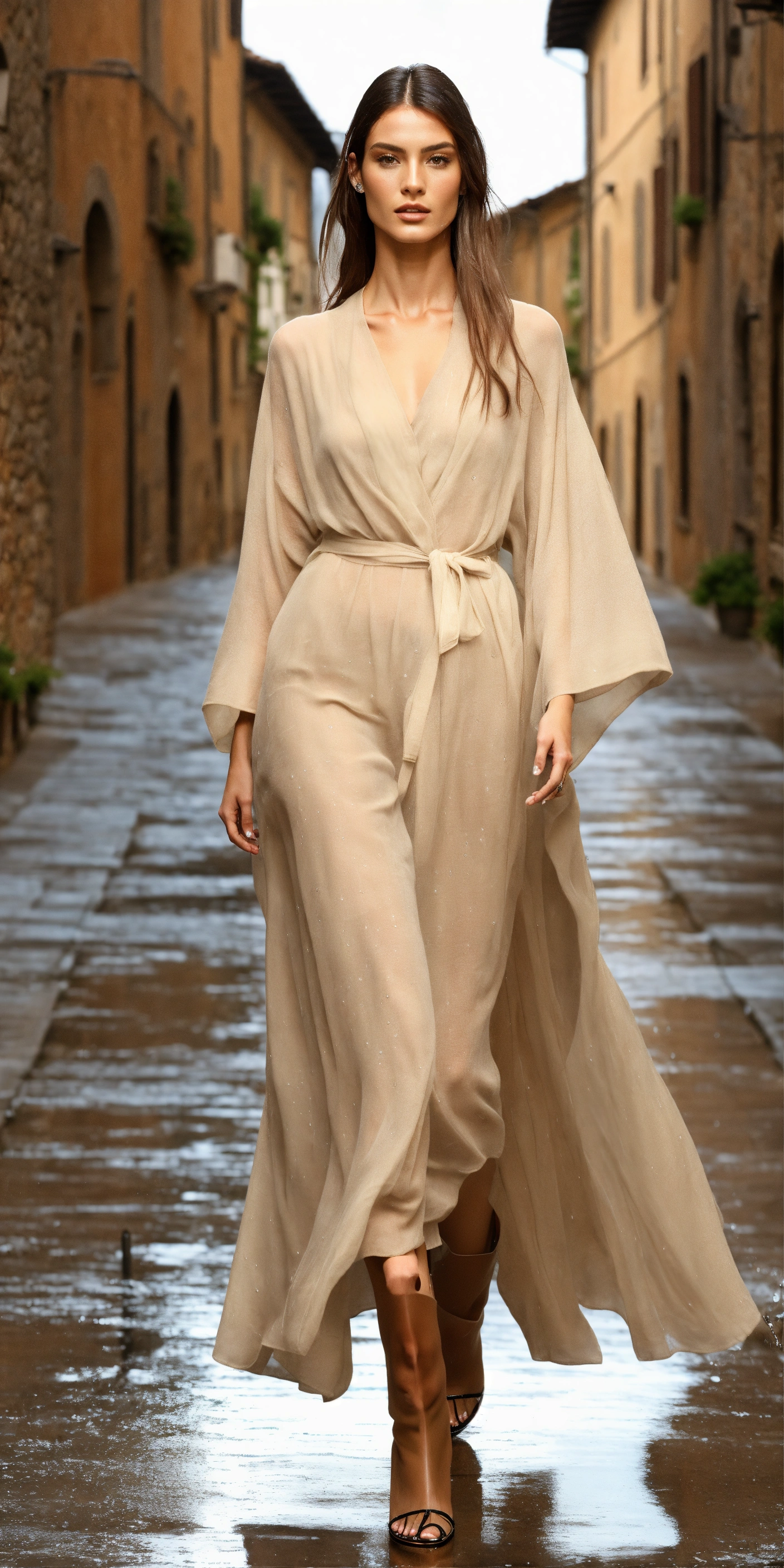 Lexica - 3d realistic photo of fierce italian model wearing dolman ...