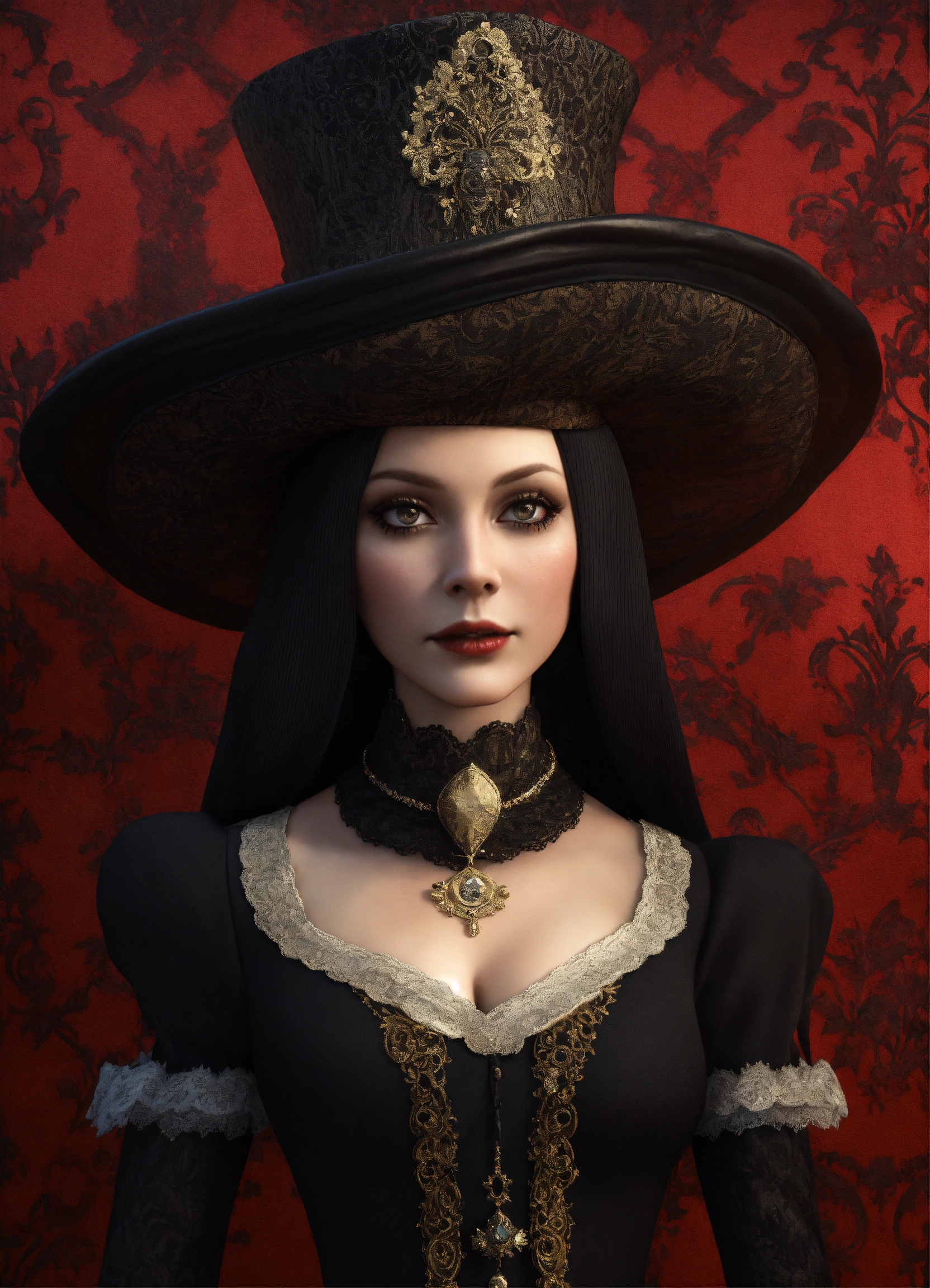 Lexica - Elaborate Gothic 52 year old version of Wednesday Adams queen ...