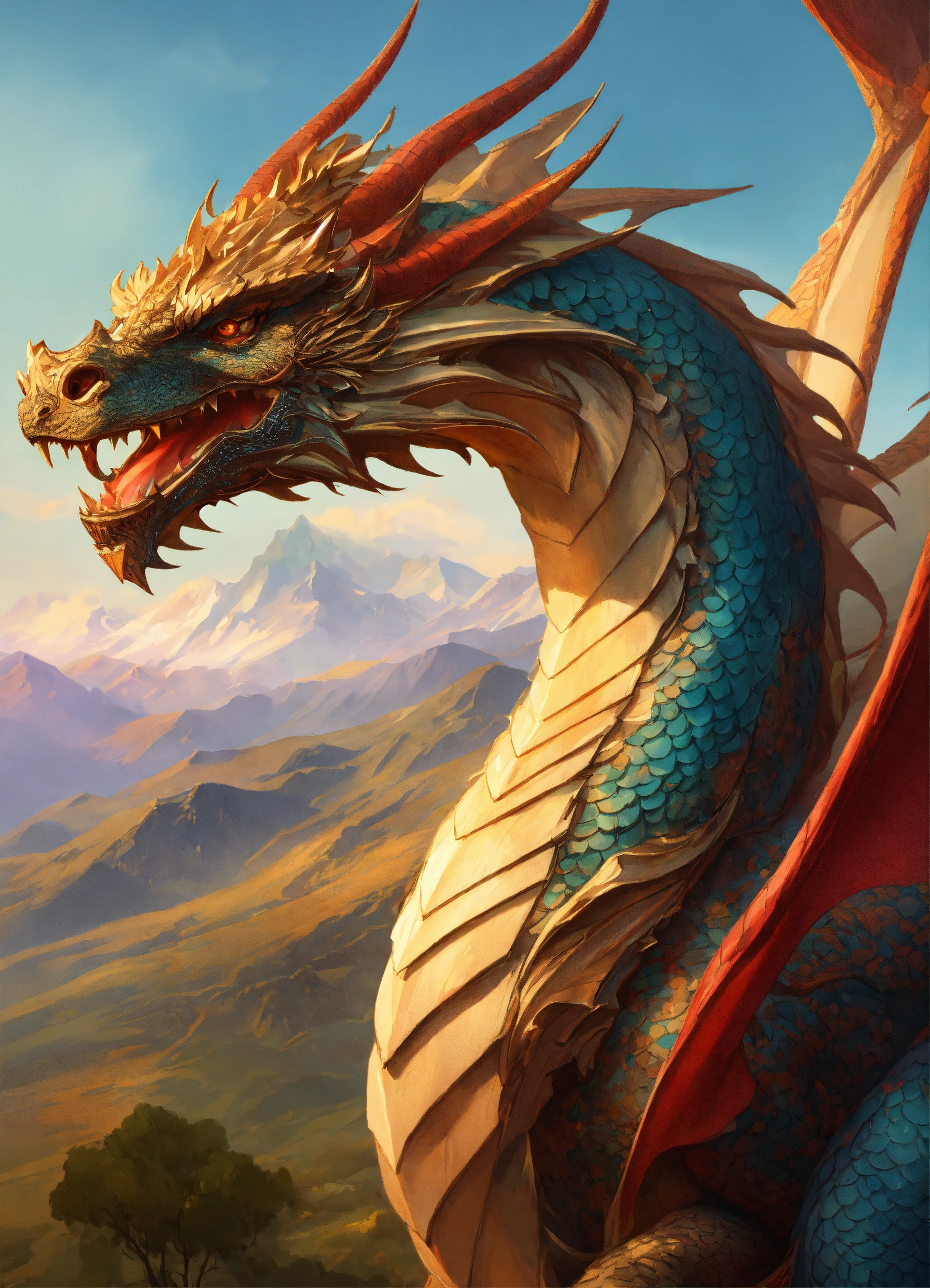 Lexica - A Turkish Dragon, background turkish mountains, highly ...