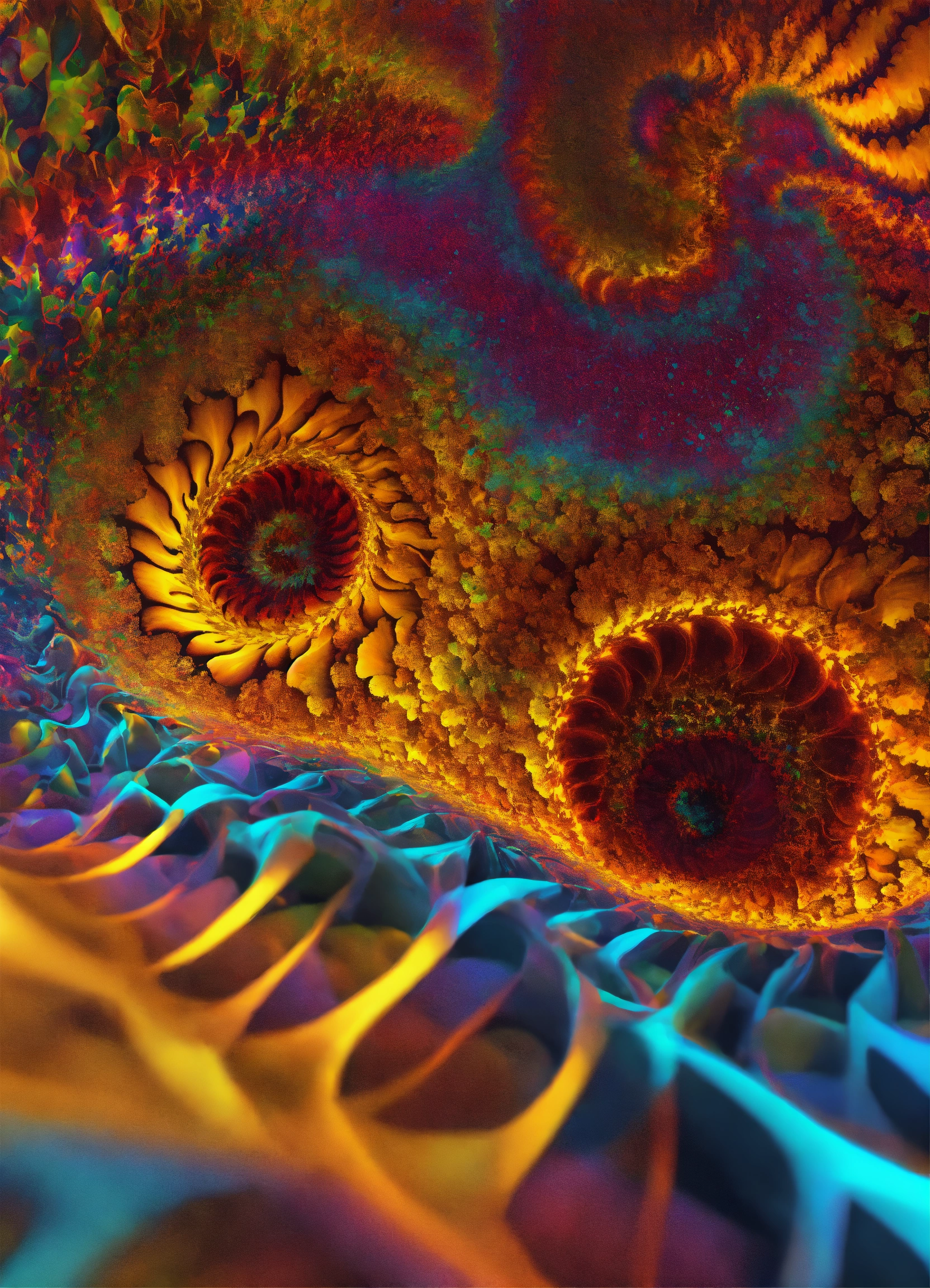 Lexica - Hallucinatory Mandelbrot fractal image super complex wave 3D