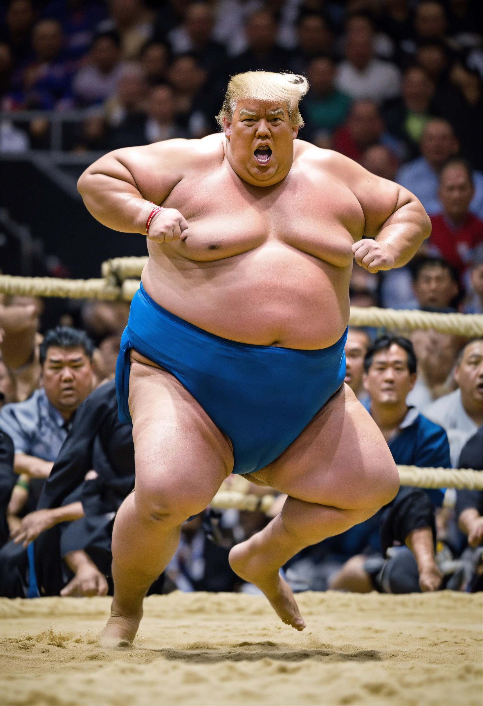 Lexica - Sumo wrestler Donald Trump in the arena, sports ((action shot ...
