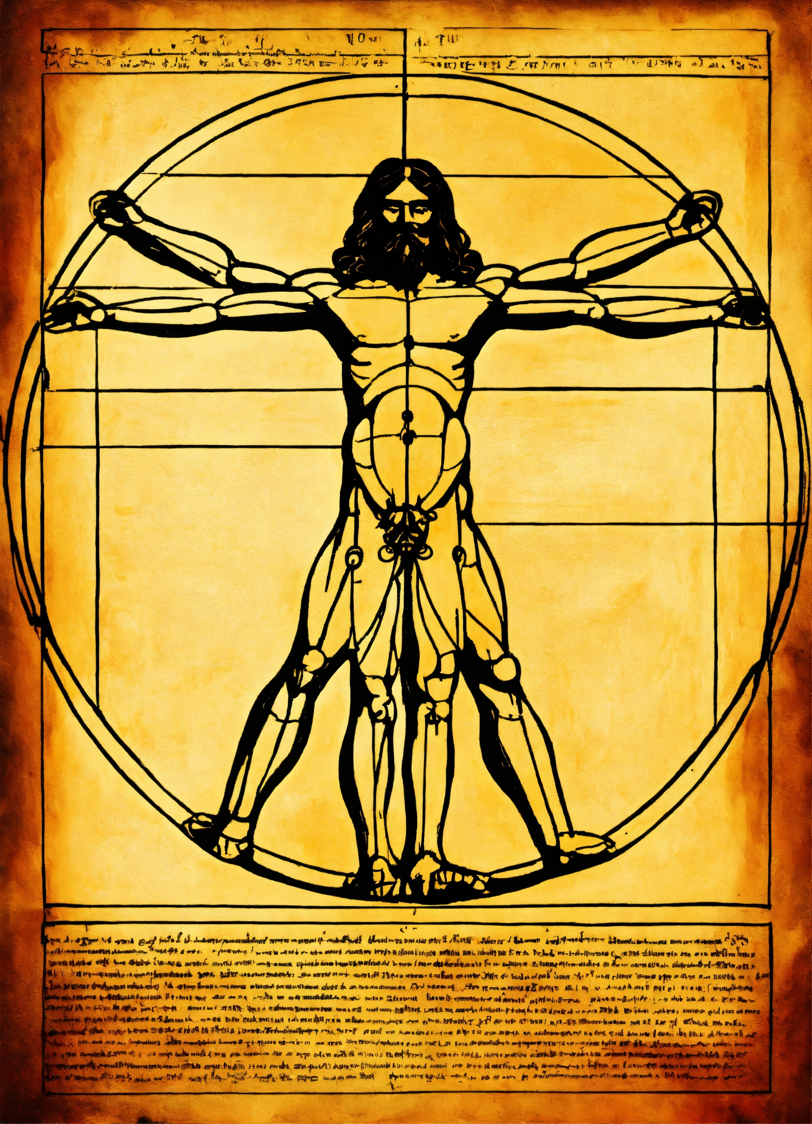 Lexica - Abstract Leonardo da Vinci painting Vitruvian Man
