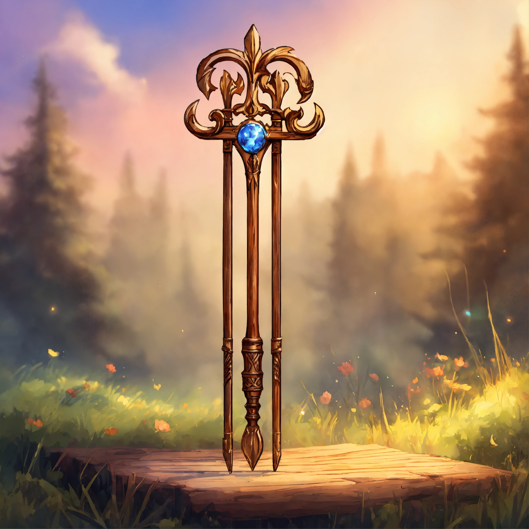 Lexica - Wooden Pitchfork item, game icon, fantasy style, digital ...