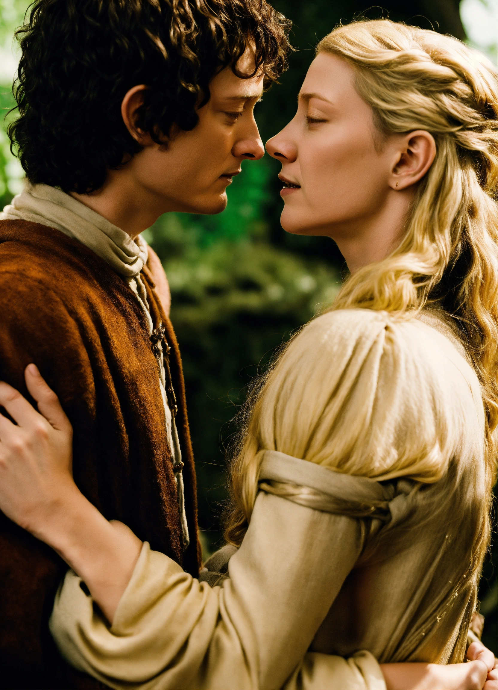 Lexica - Elijah wood as frodo is hugging kate Blanchett as galadriel